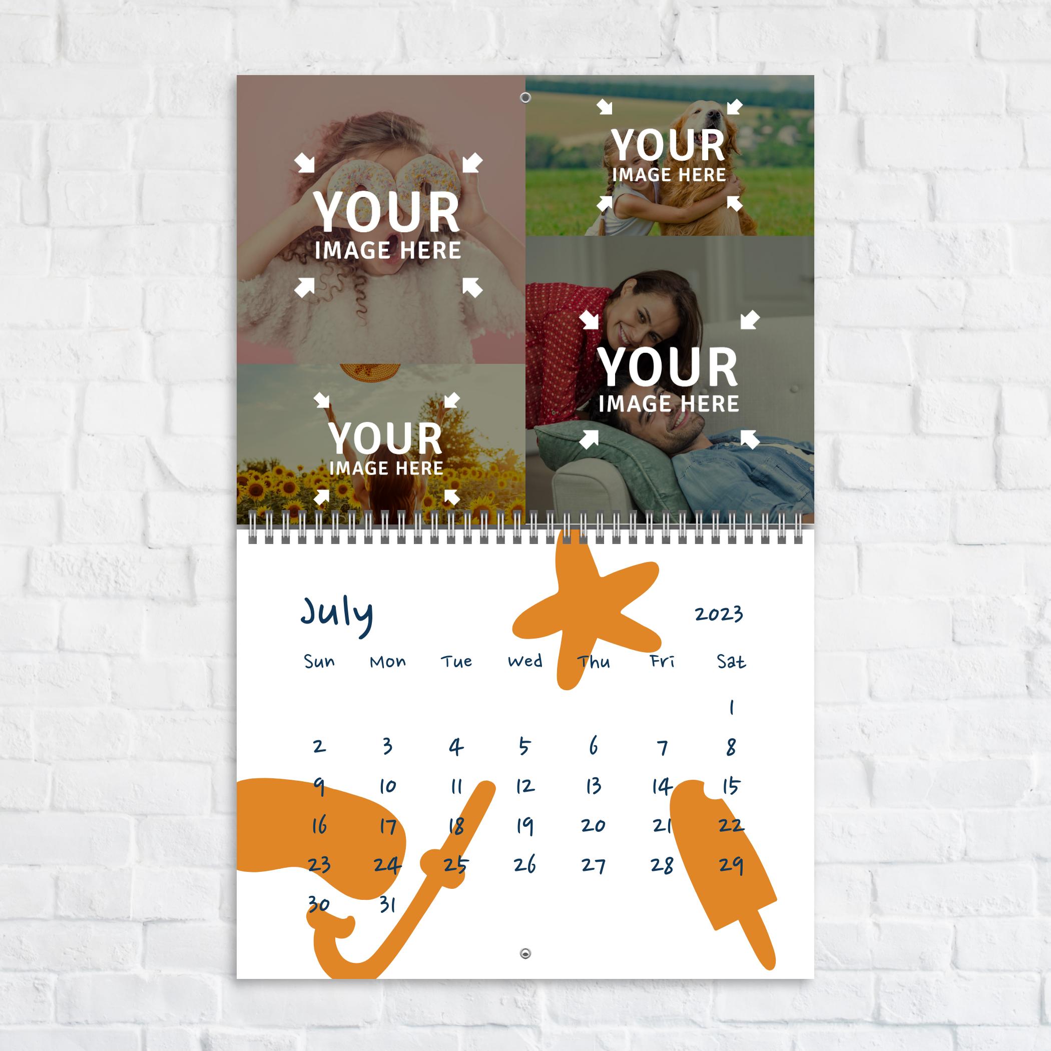 Create Custom Photo Calendar - Add photos and customize online