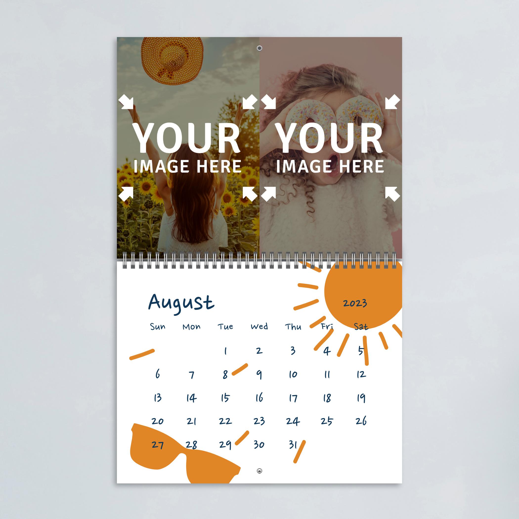 Create Custom Photo Calendar - Add photos and customize online