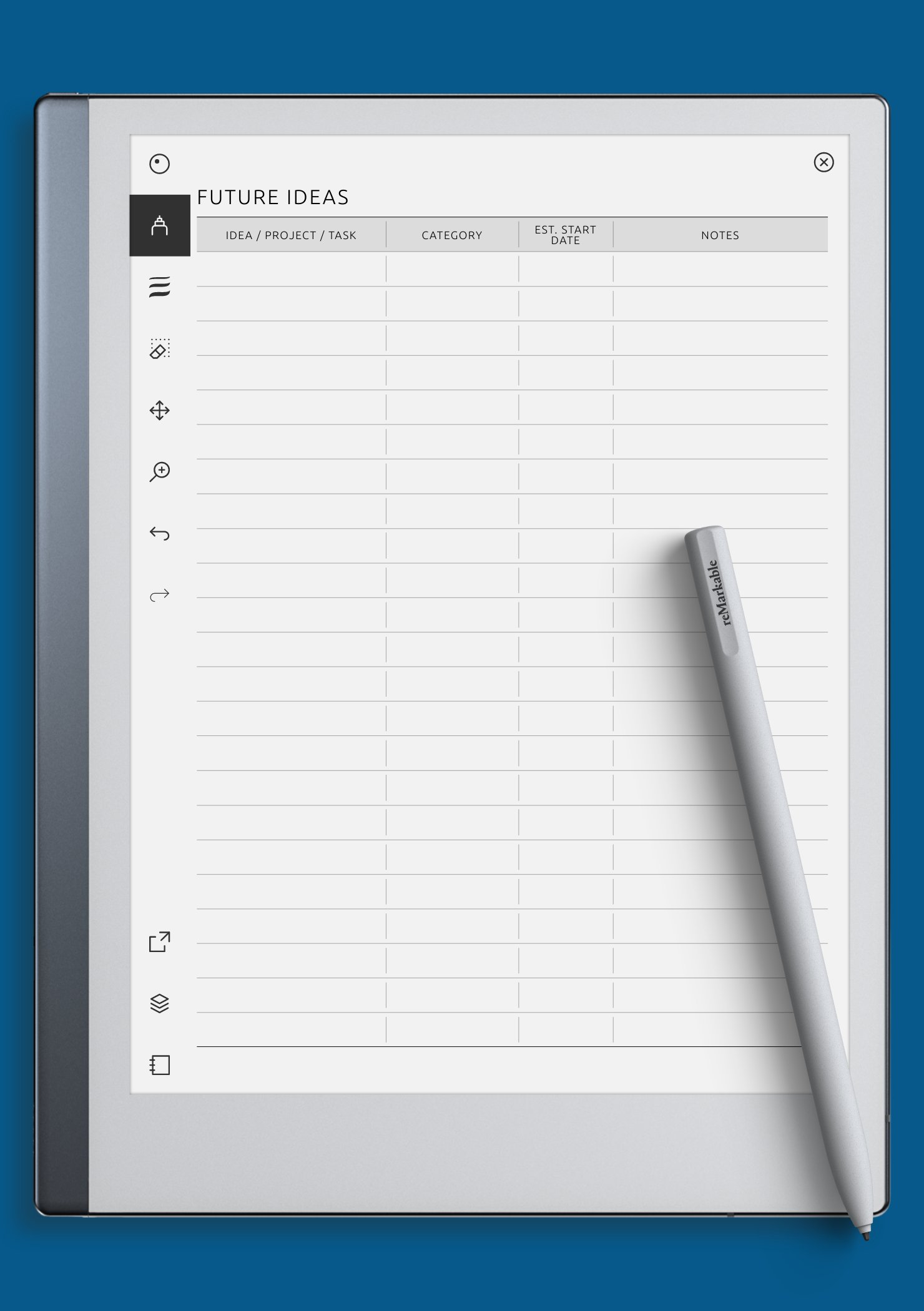 Download Printable Future Ideas Template PDF