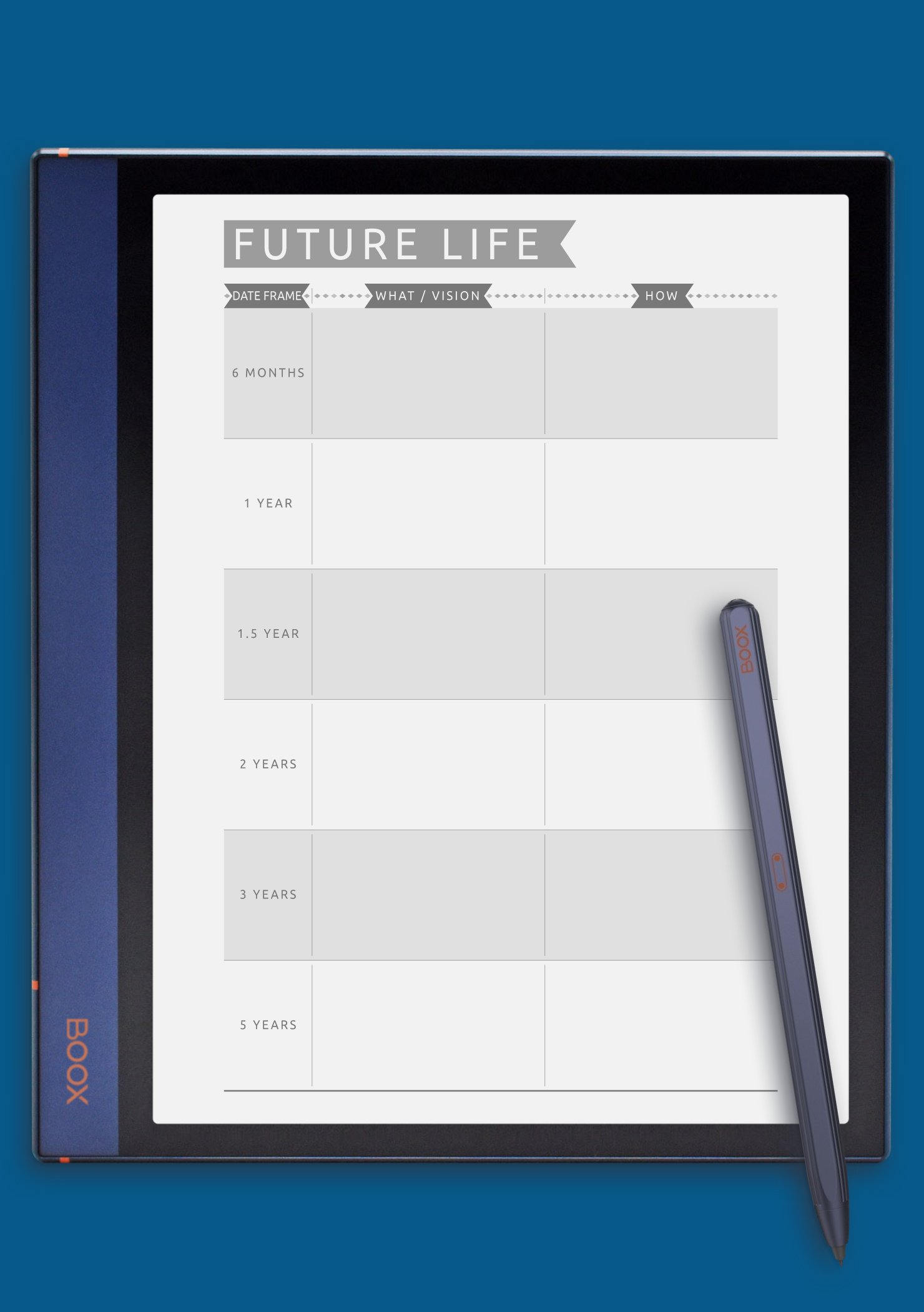 Download Printable Future Life Goals - Casual Style PDF