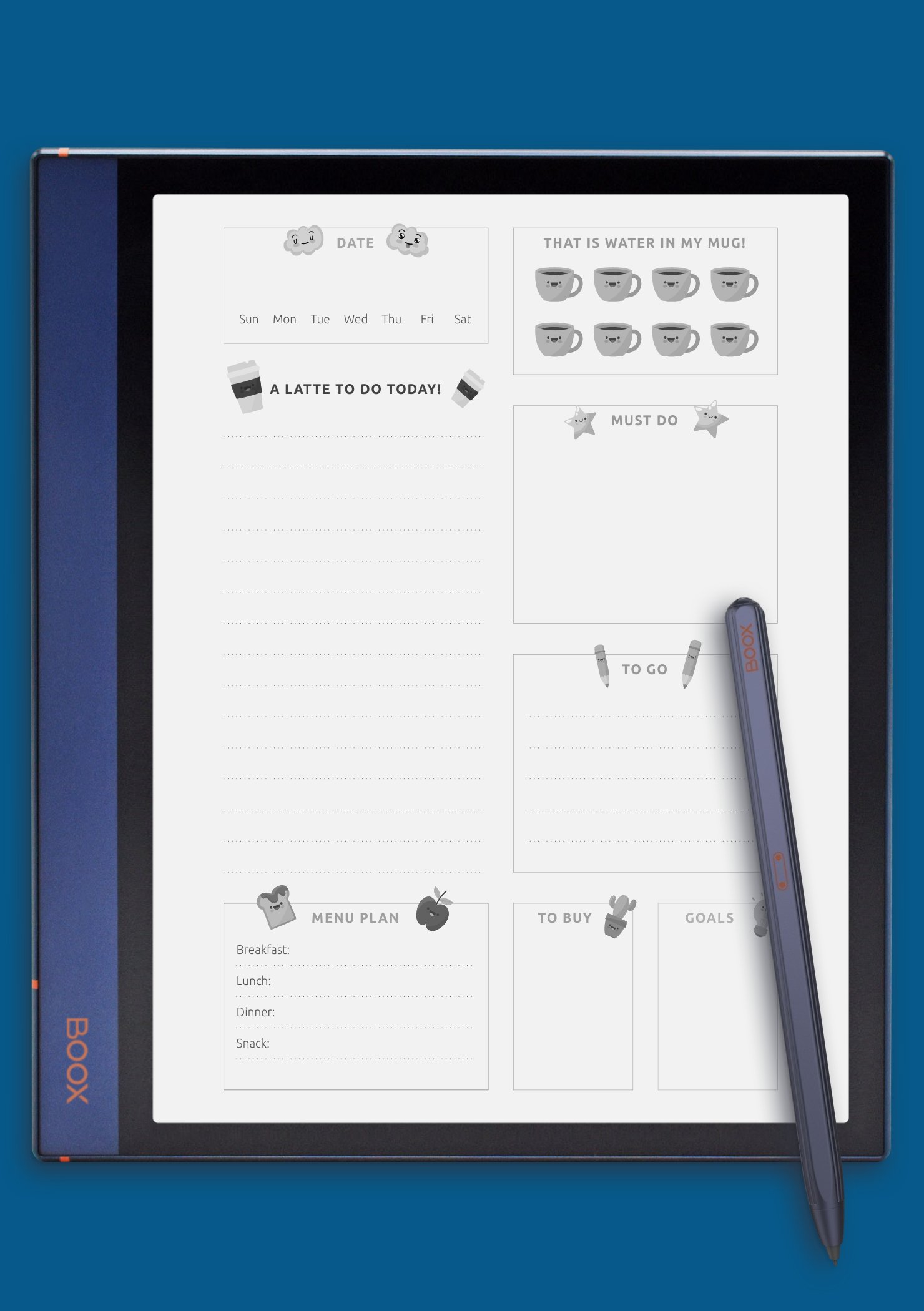 Download Printable Happy Cute Daily Planner PDF