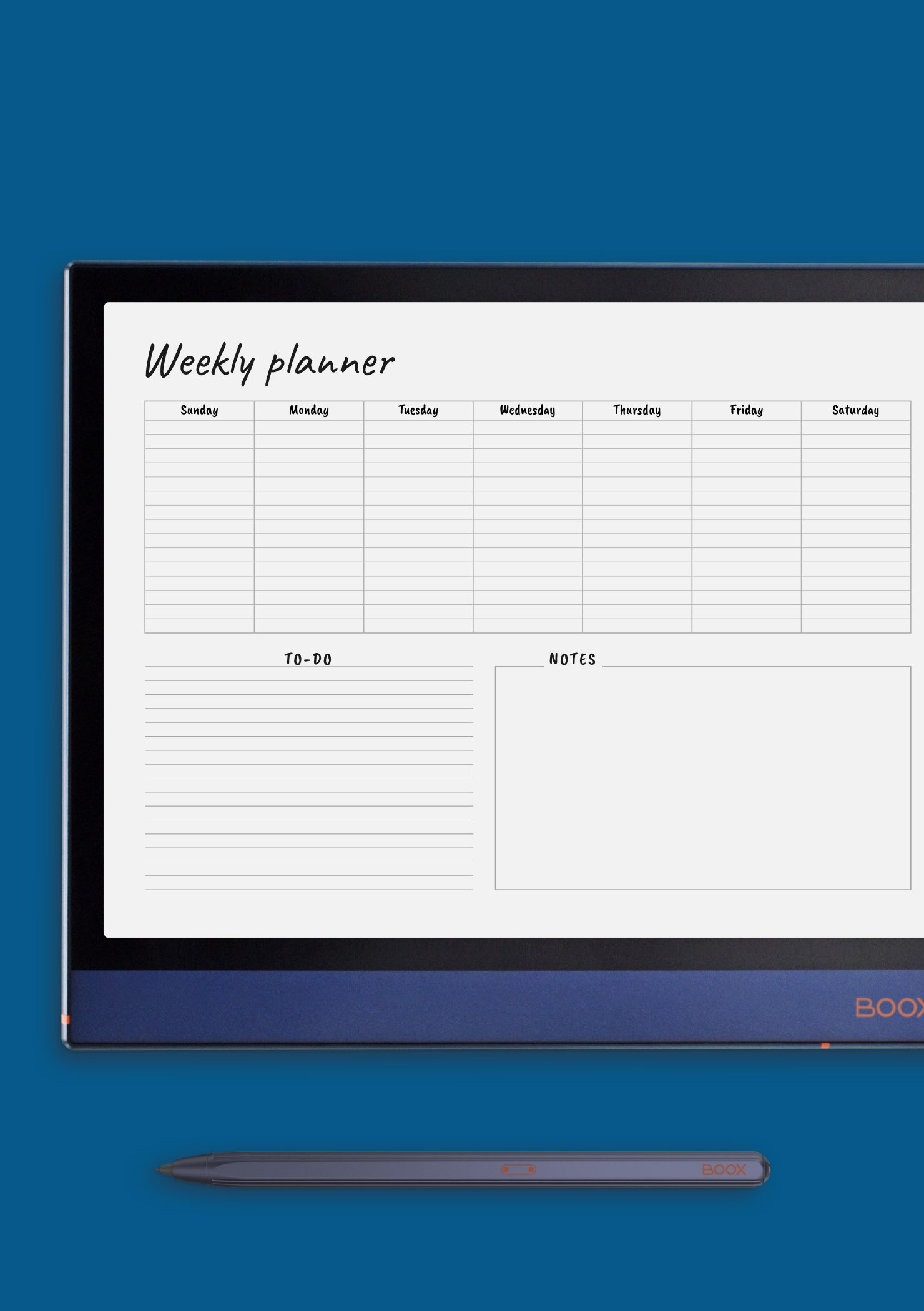 Download Printable Horizontal Weekly Journal Template PDF