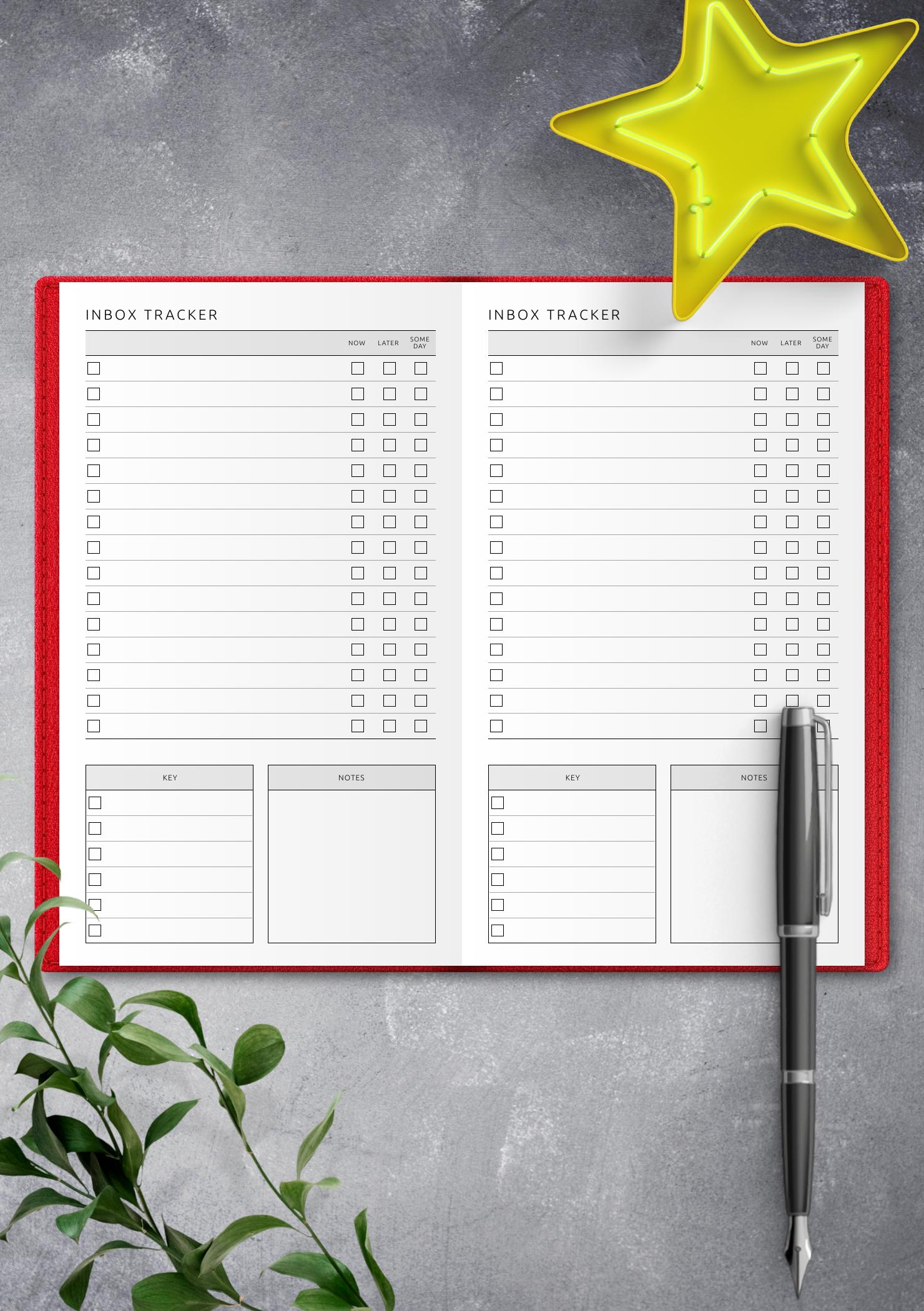 Download Printable Inbox Tracker Template with Priorities PDF