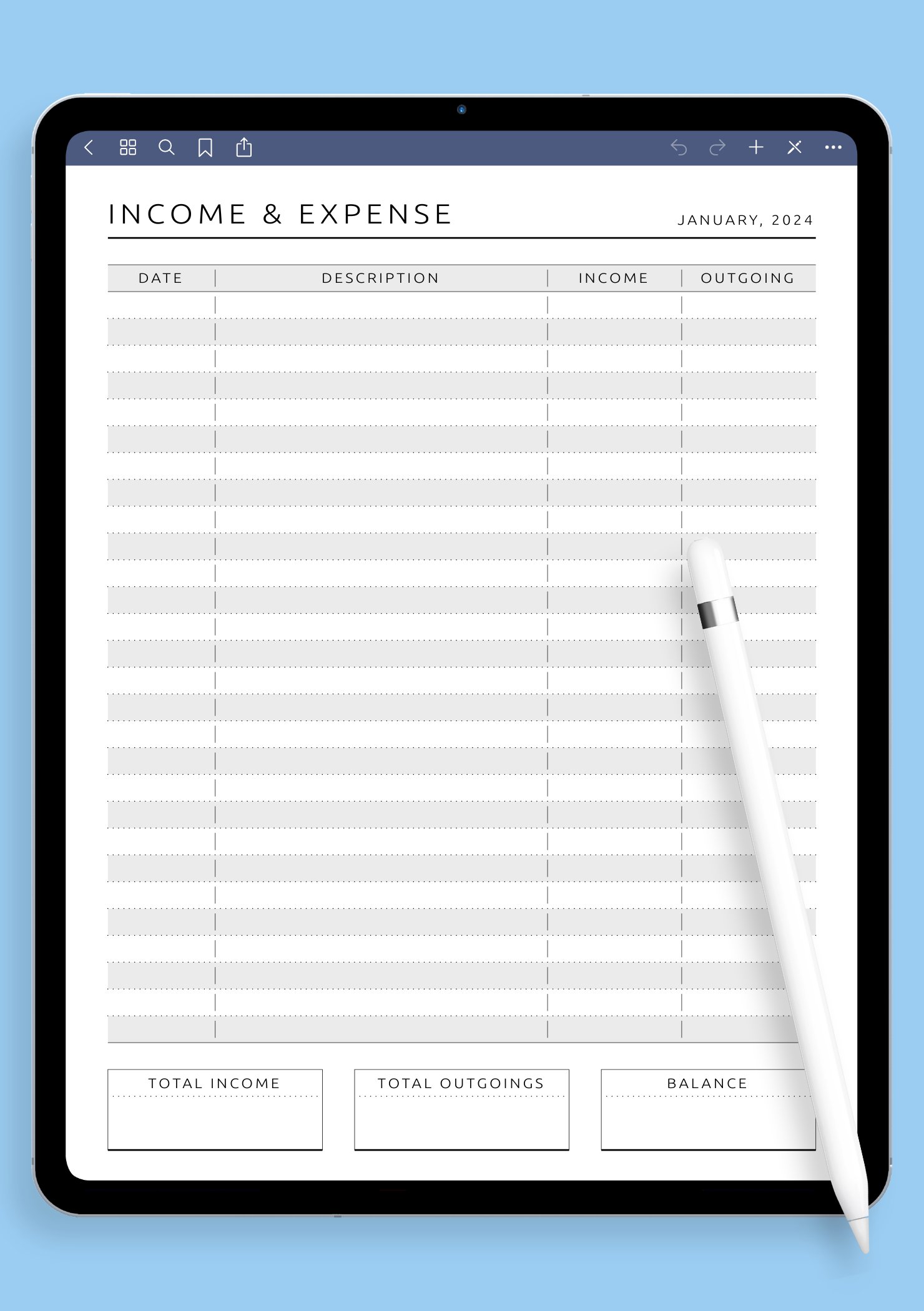 Download Printable Income & Expense Tracker - Original Style PDF