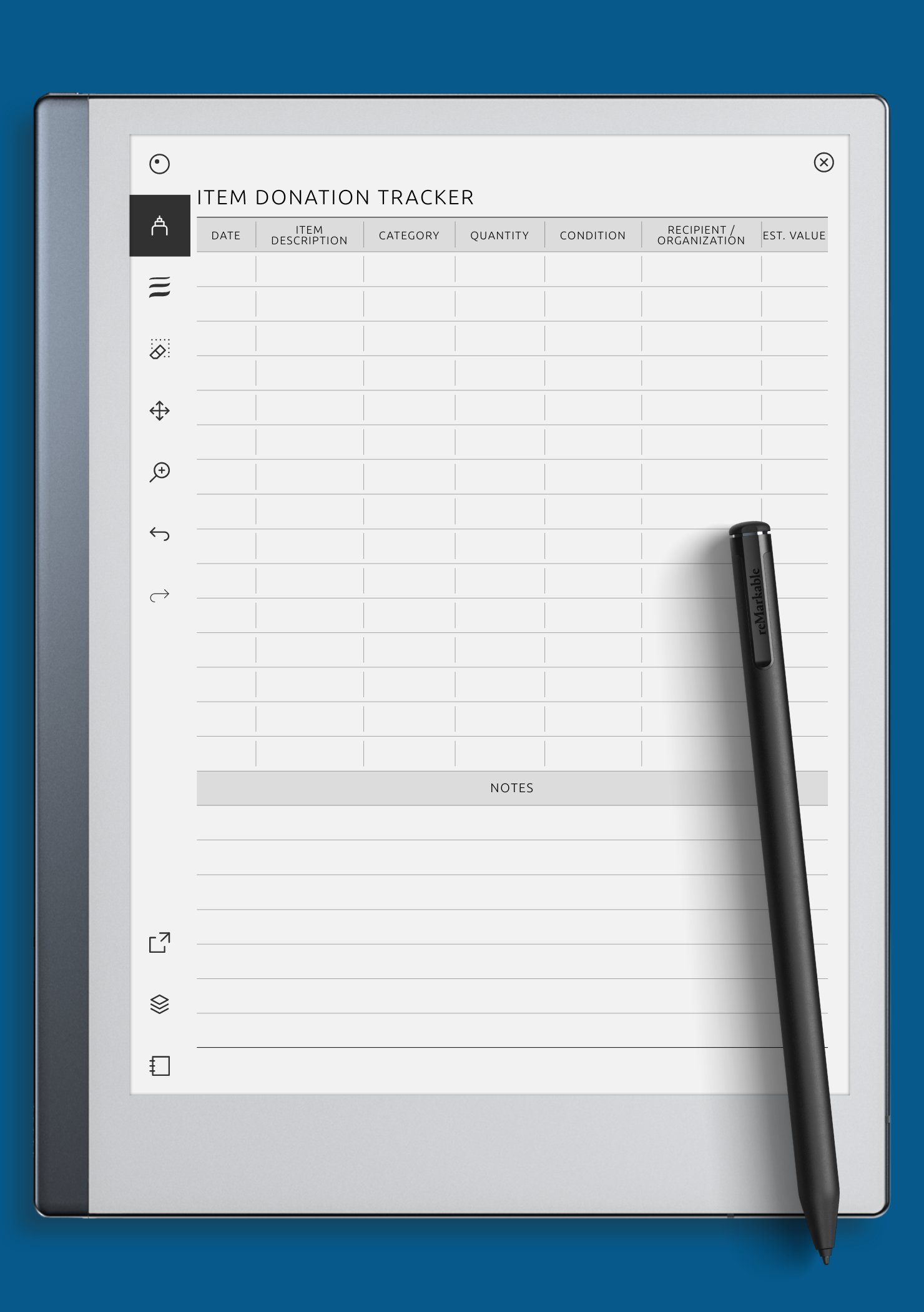 Item Donation Tracker PDF: Get Printable or Digital Template for ...
