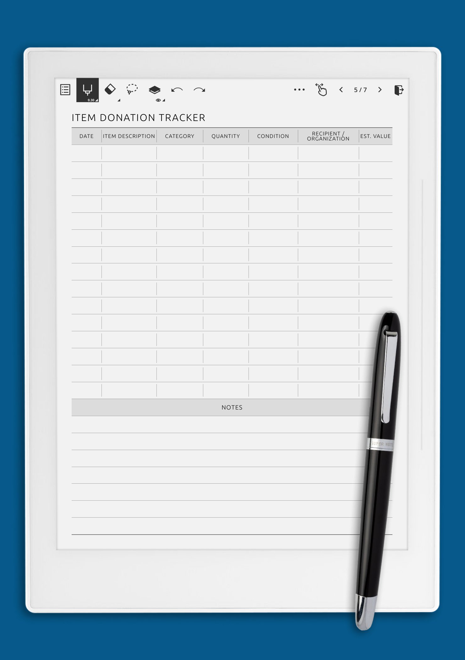 Item Donation Tracker PDF: Get Printable or Digital Template for ...