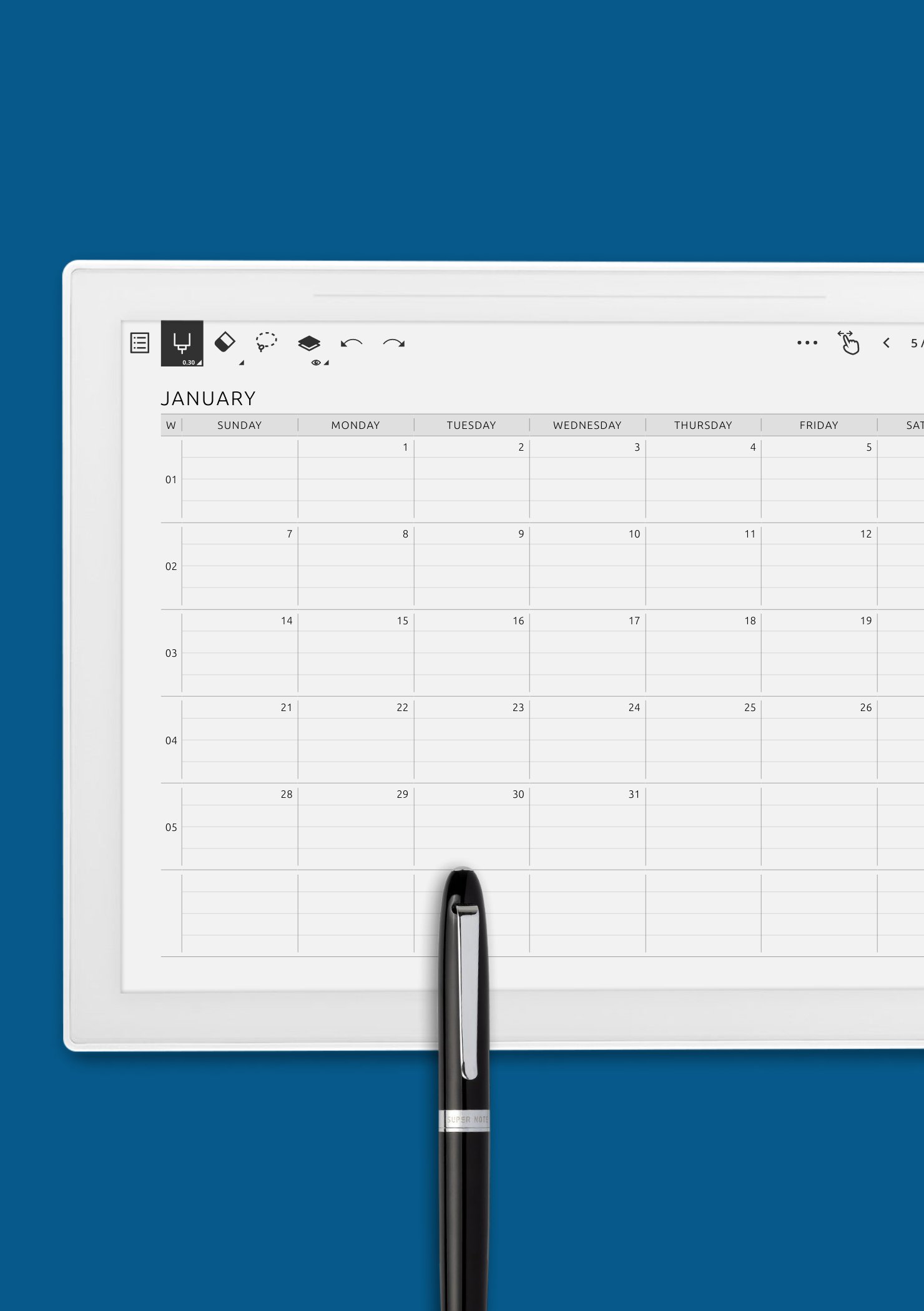 Download Printable Landscape Lined Monthly Planner PDF