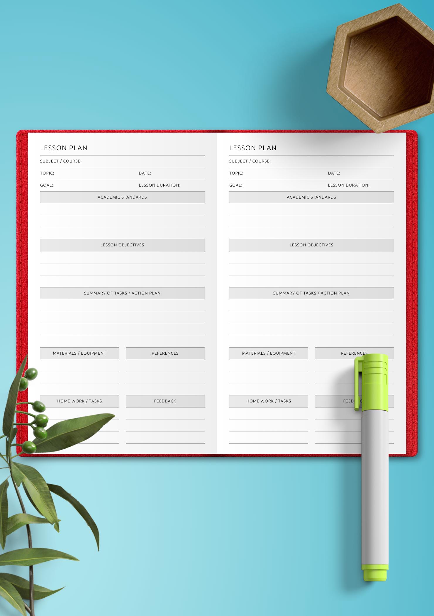 Download Printable Lesson Plan with Academic Standards PDF