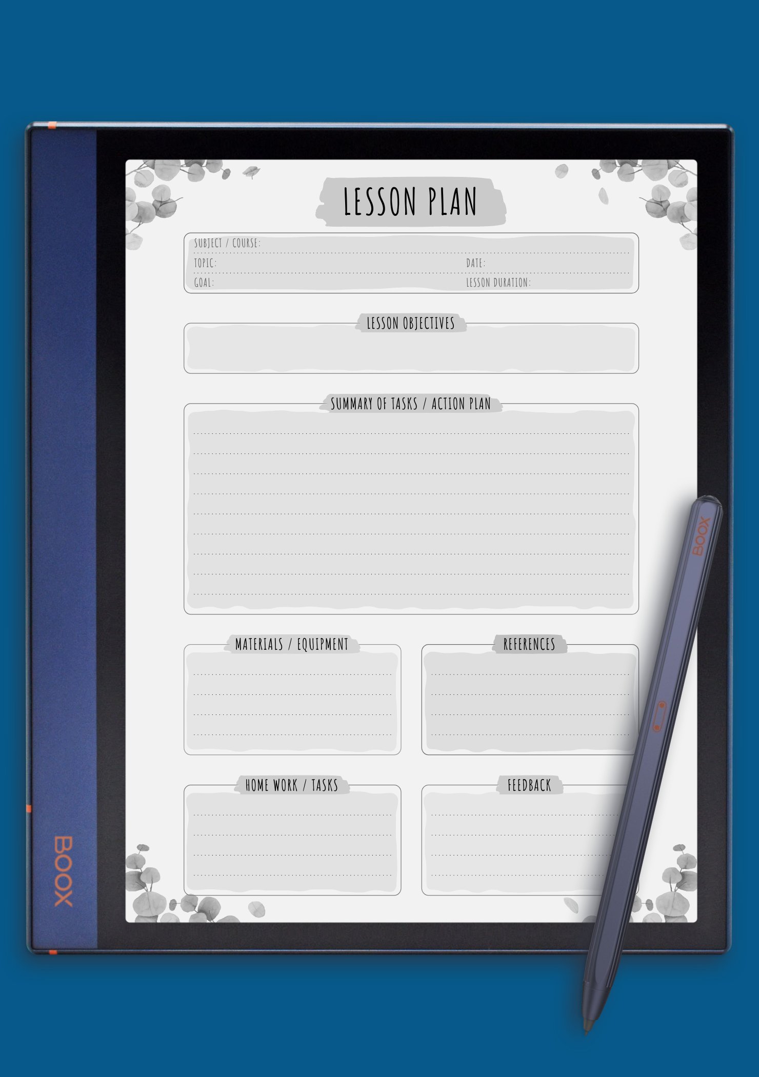 Download Printable Lesson Plan - Floral Style PDF