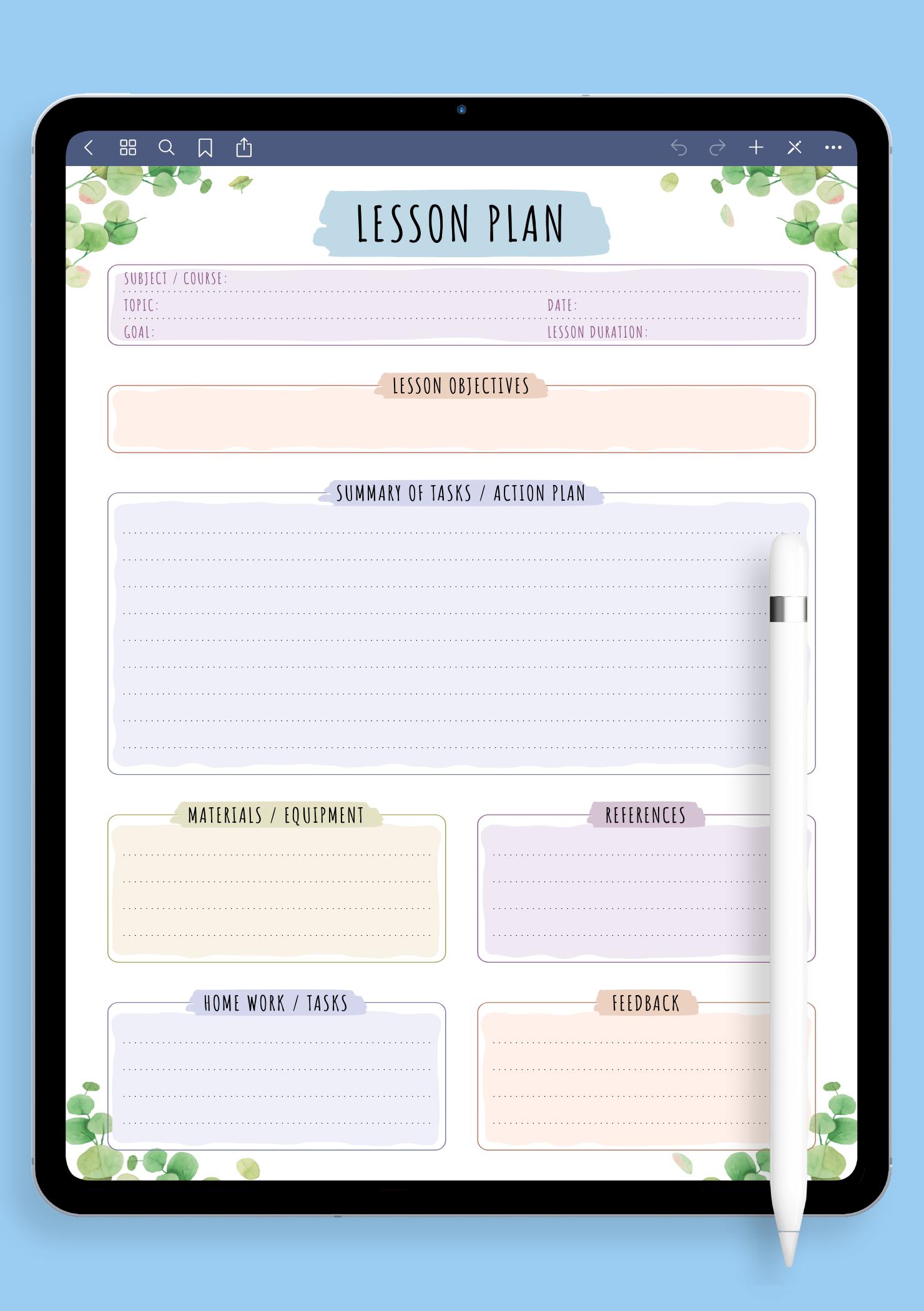 Download Printable Lesson Plan - Floral Style PDF