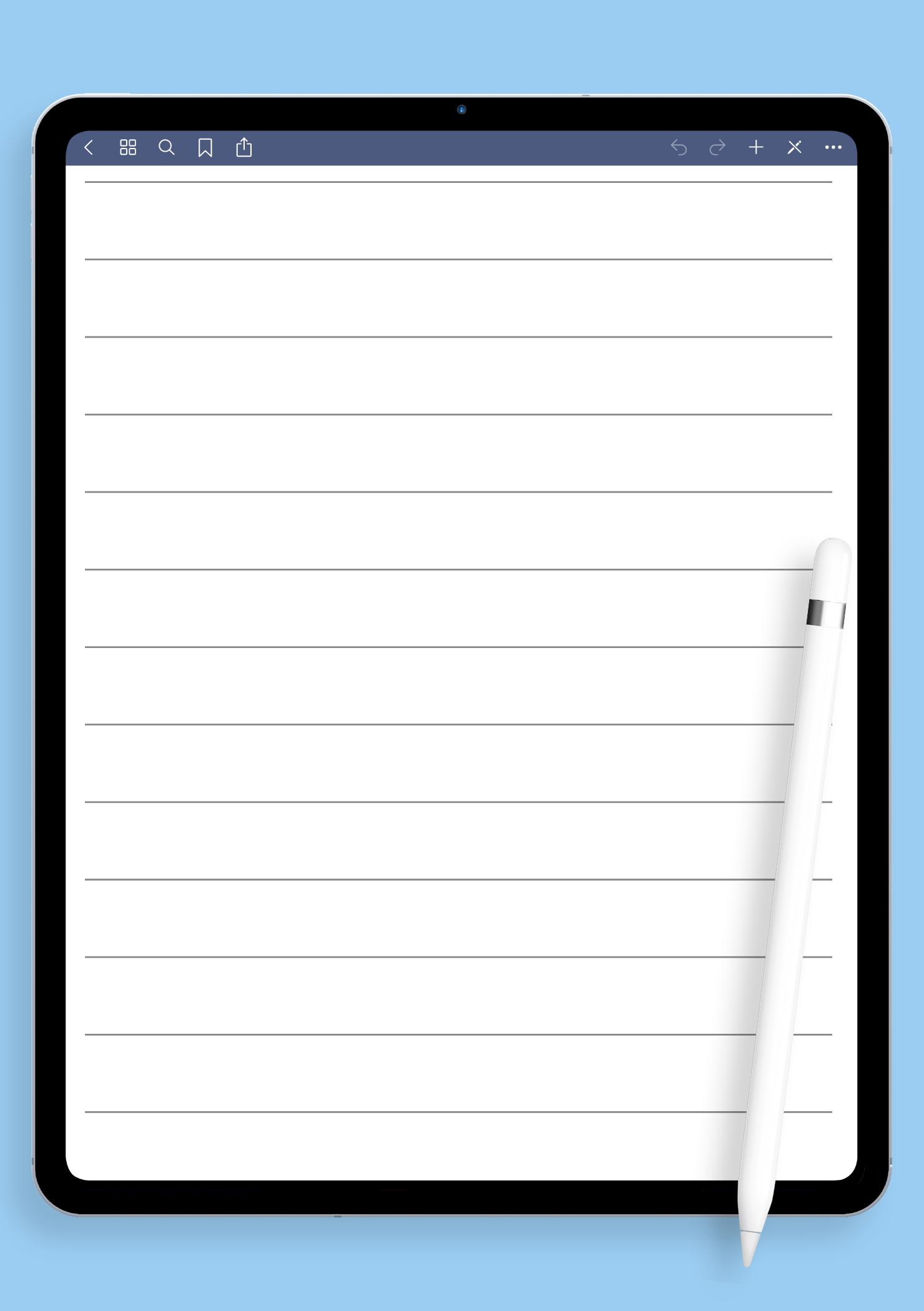 Download Printable Lined Paper Template 8mm PDF