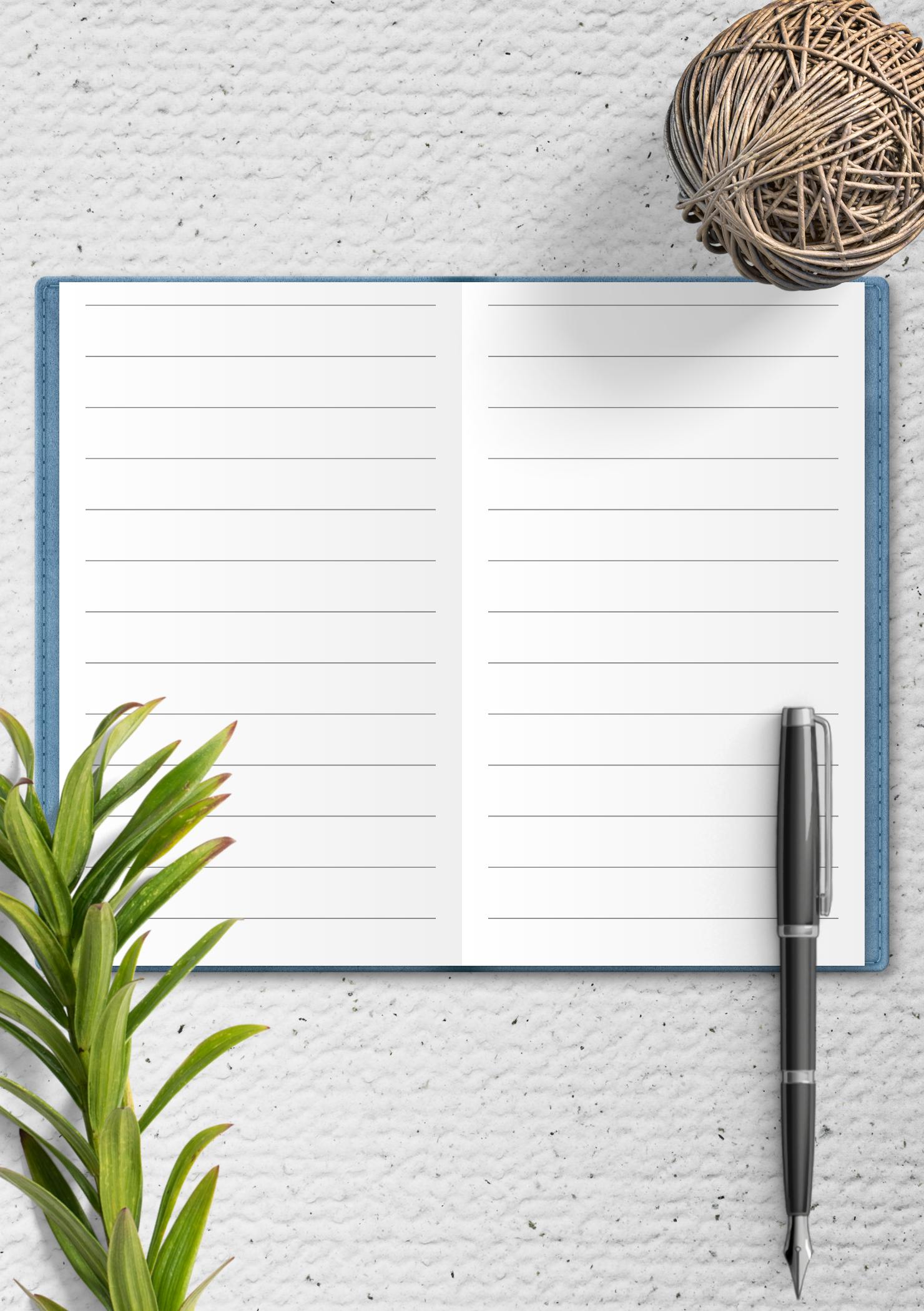Download Printable Lined Paper Template 8mm PDF