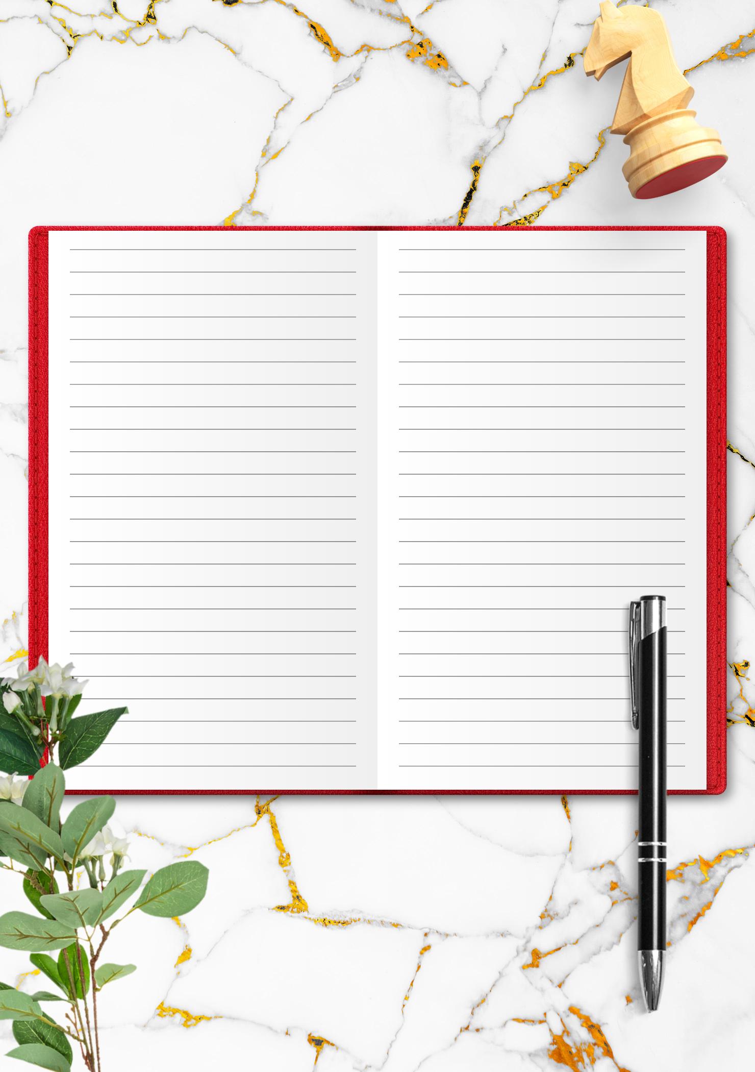 Download Printable Lined Paper Template - College Ruled 7.1mm PDF