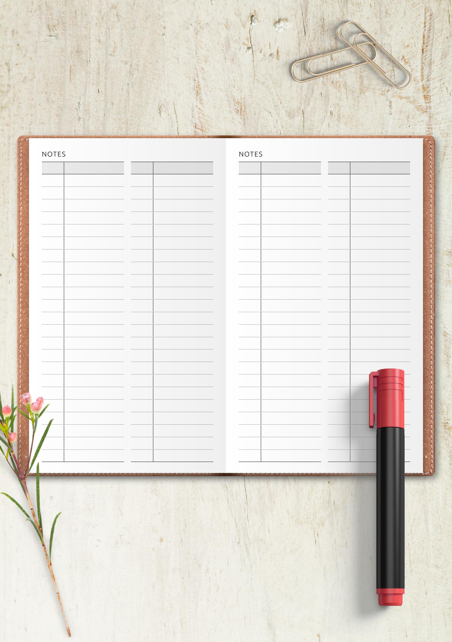 Download Printable List 2-Column PDF