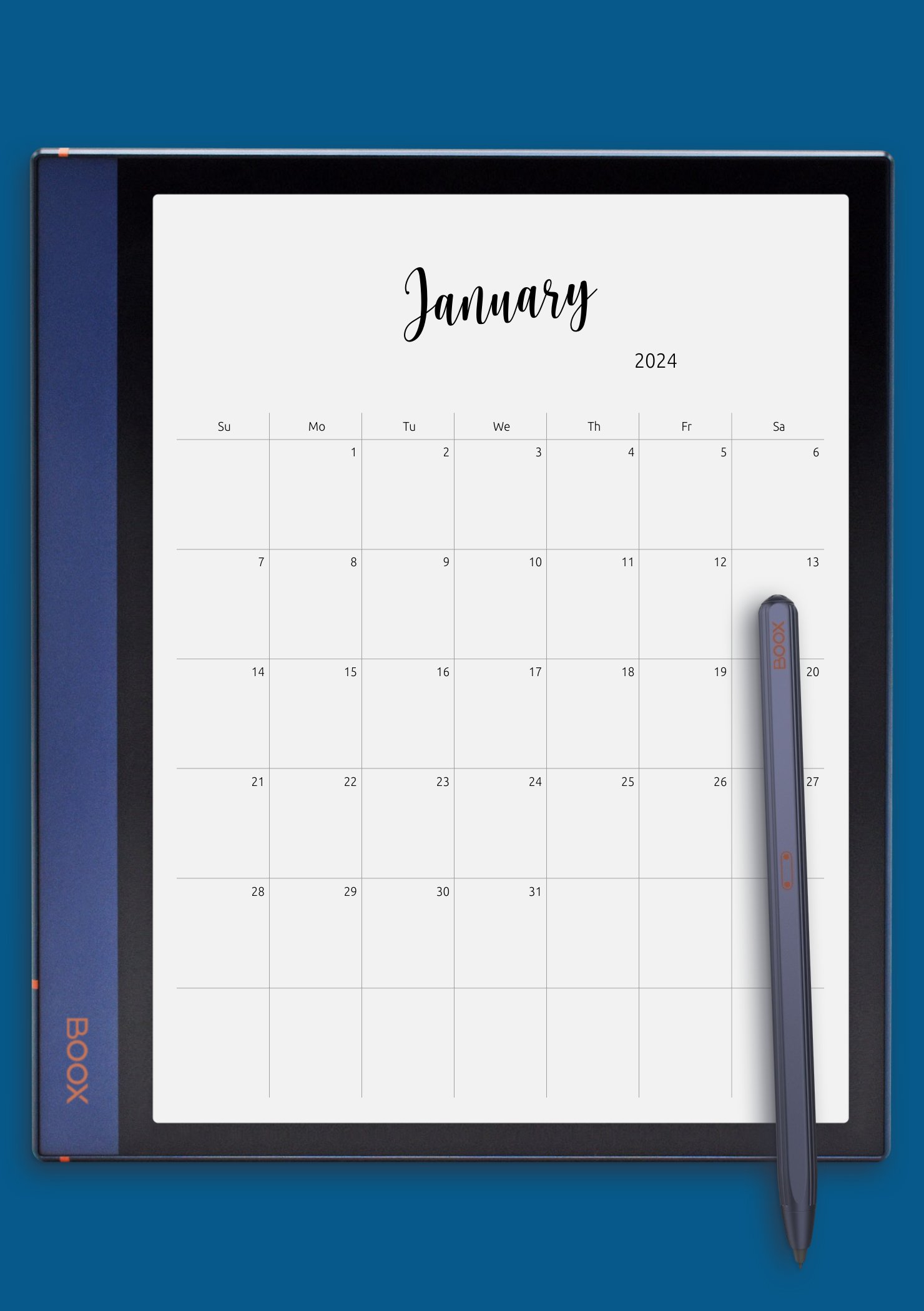 Minimalist Monthly Calendar Template – Clean & Undated Planner