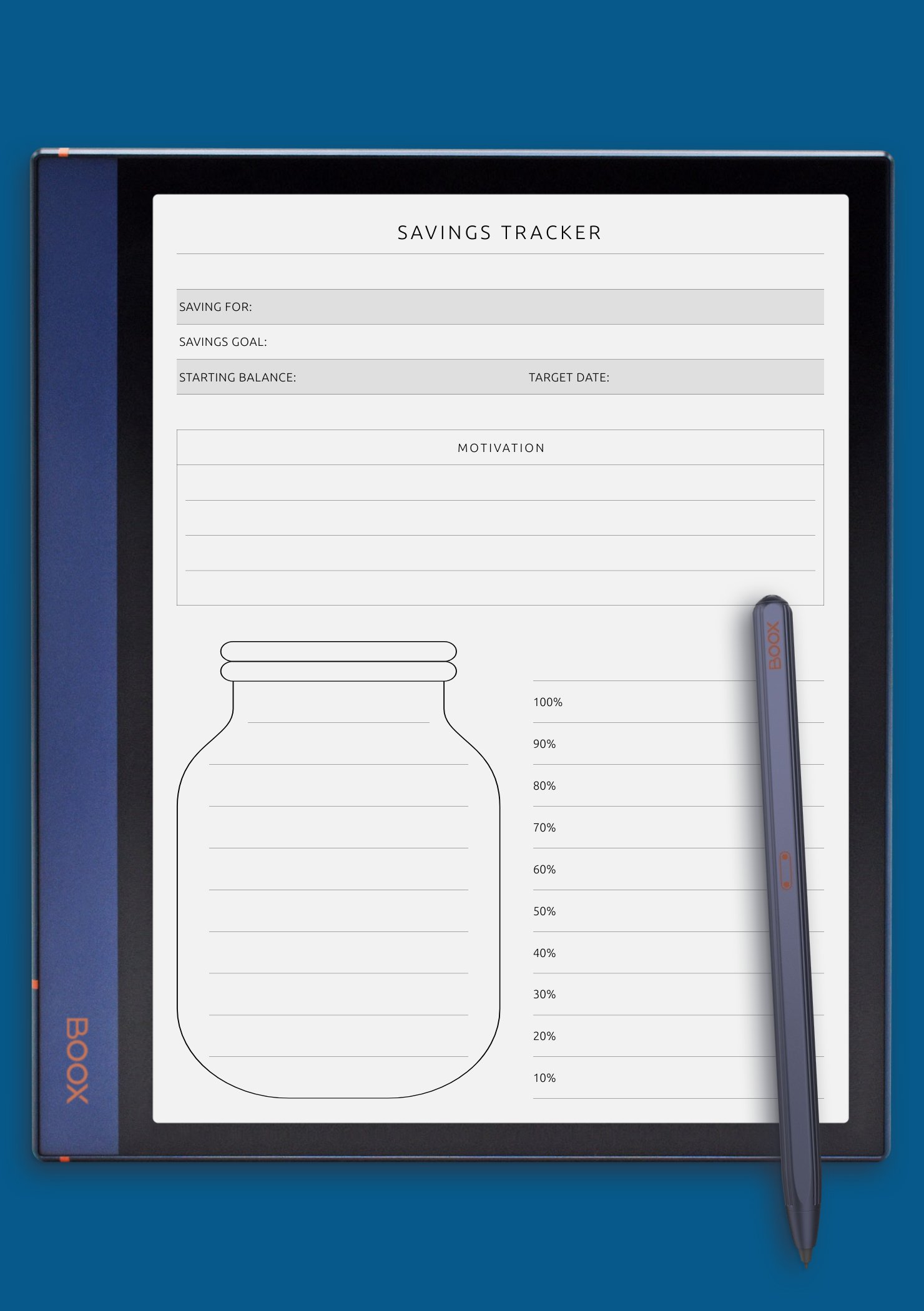 Download Printable Money Savings Tracker Template PDF
