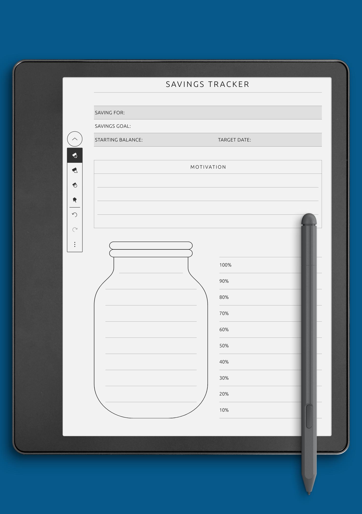 Download Printable Money Savings Tracker Template PDF