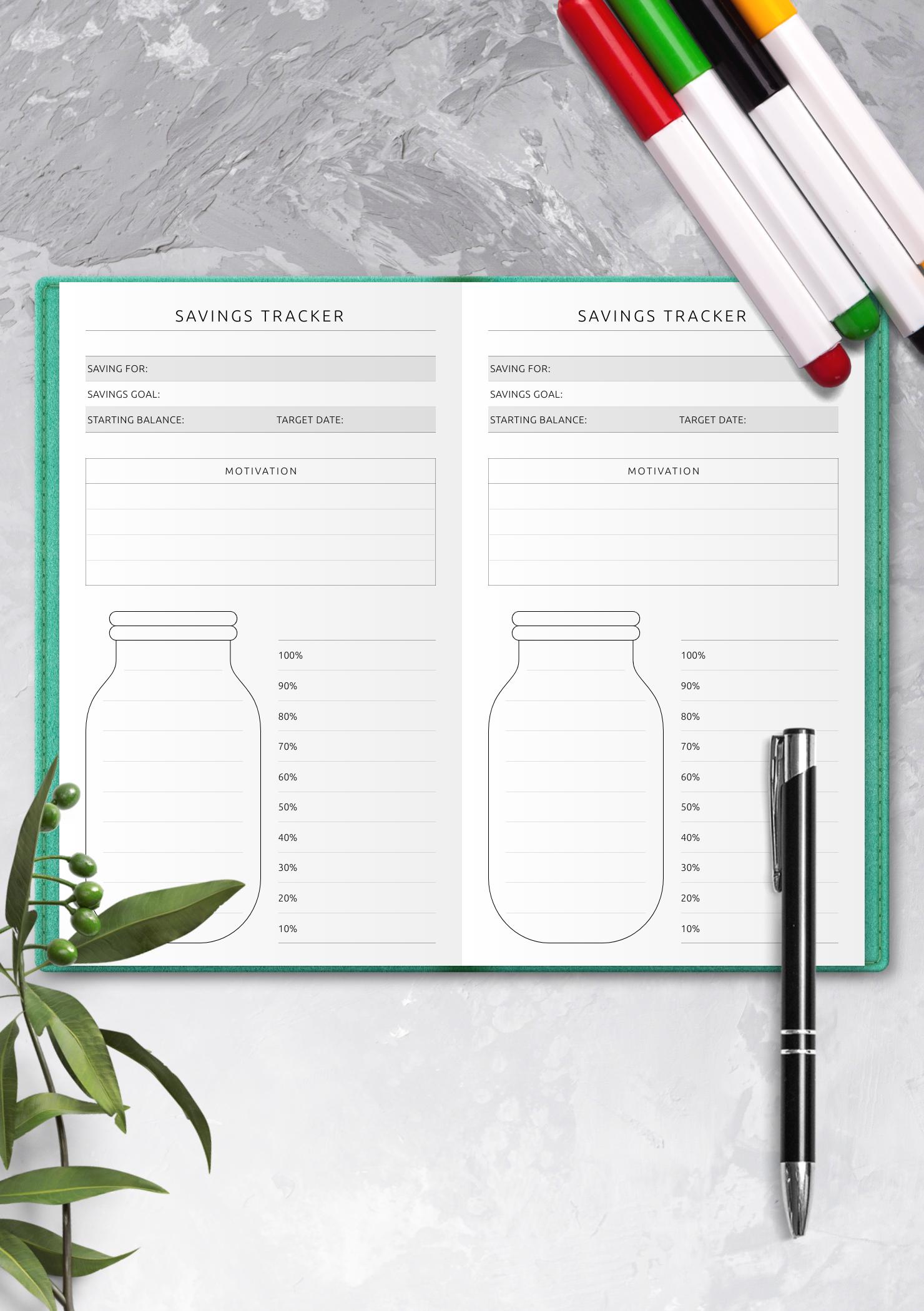 Download Printable Money Savings Tracker Template PDF