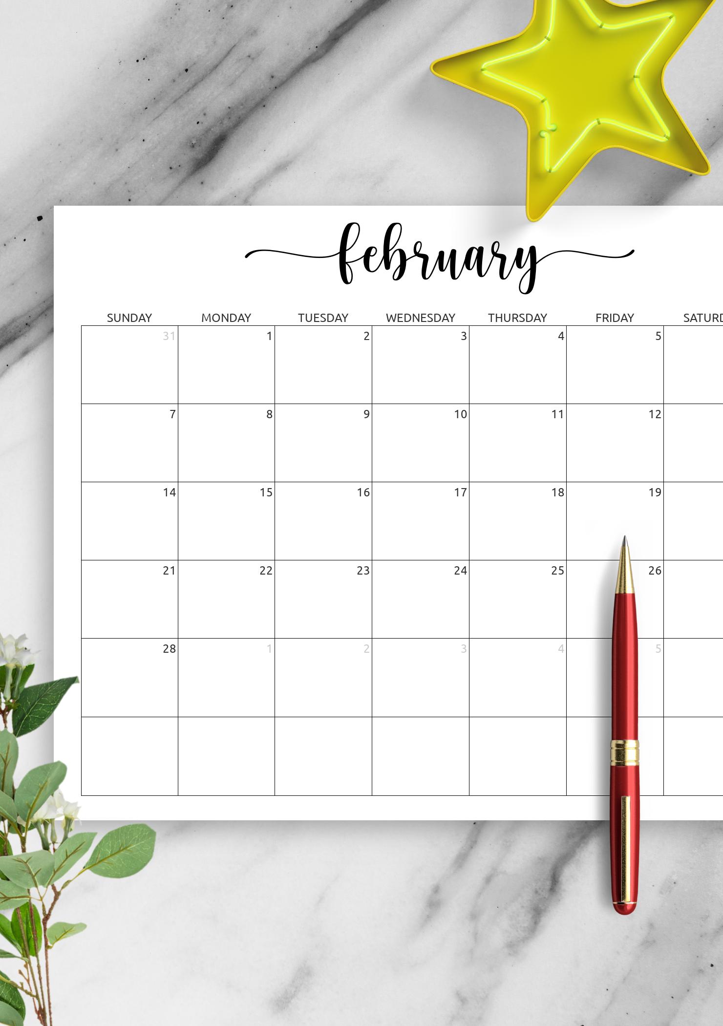 Download Printable Monthly Calendar with Notes PDF