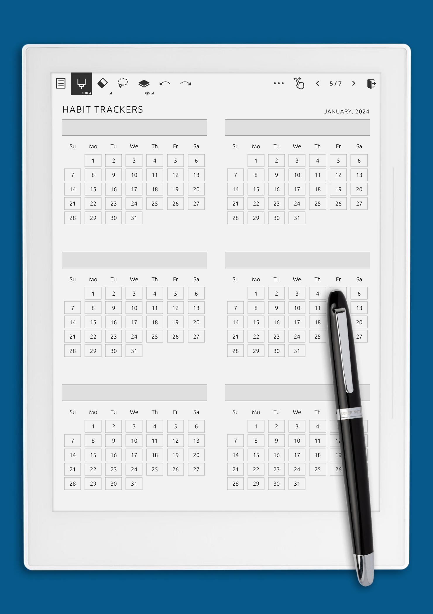 Download Printable Monthly Habit Tracker Template PDF