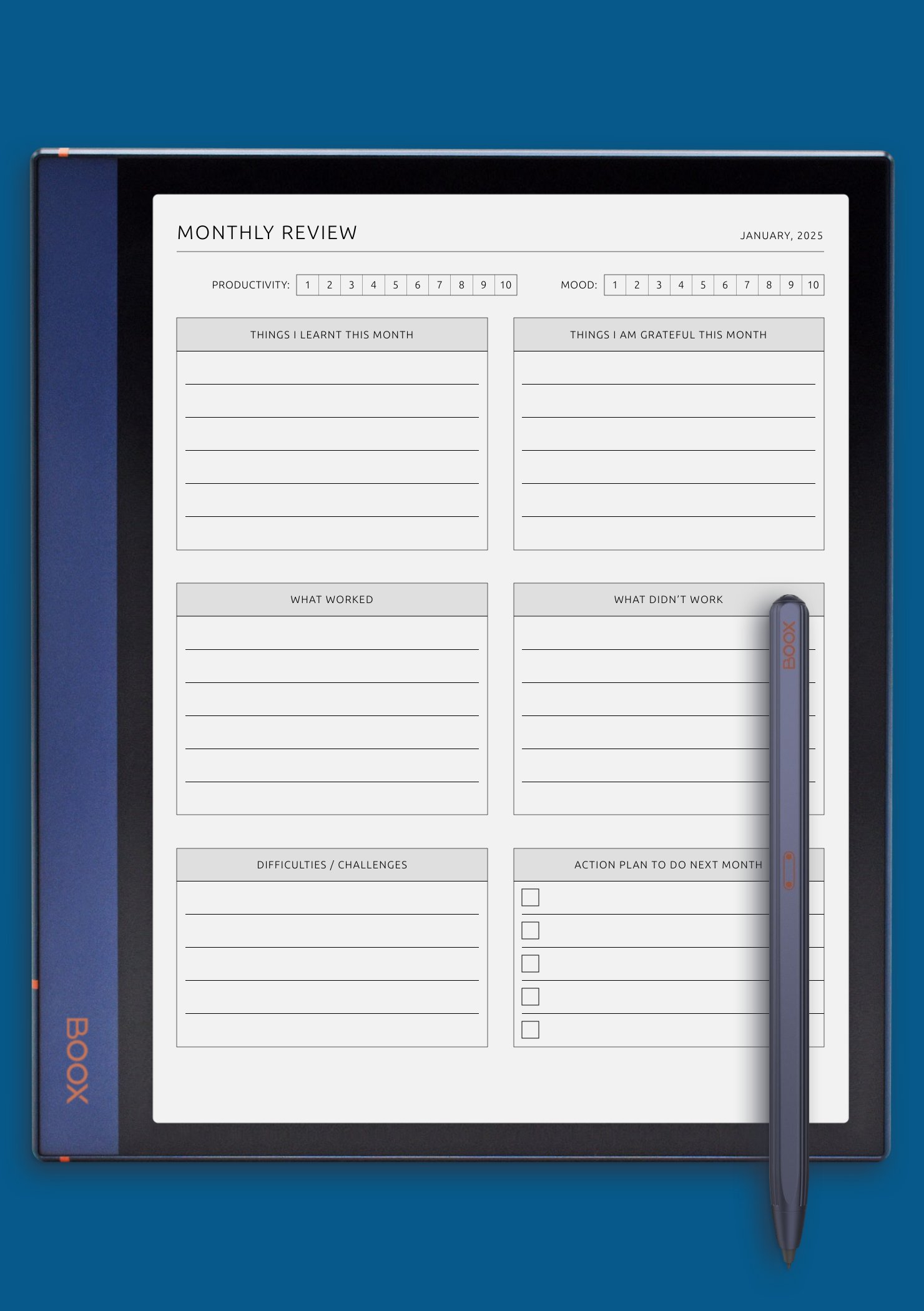 Download Printable Monthly Review PDF