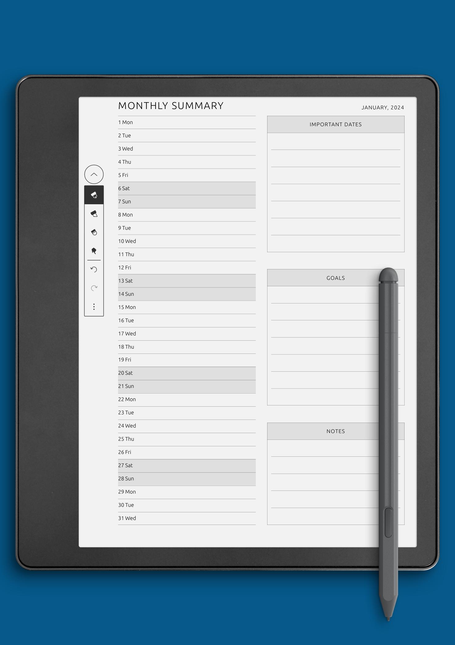 Download Printable Monthly Summary PDF
