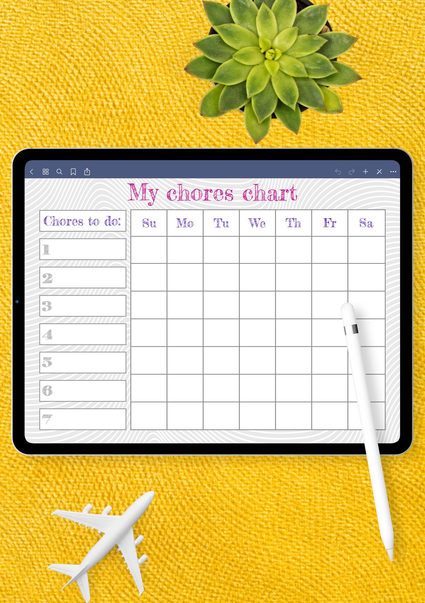 Download Printable My Chores Chart Template PDF