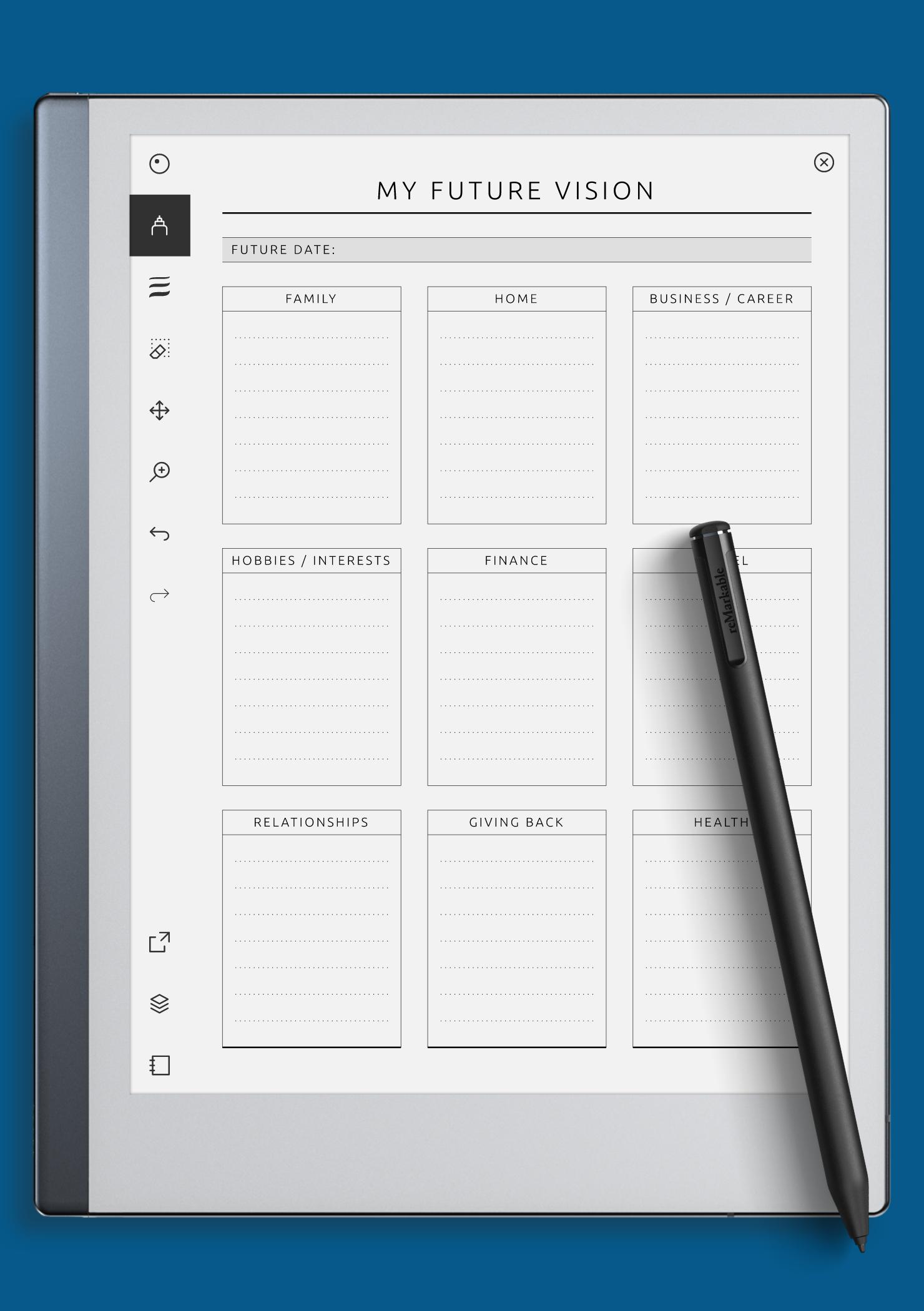 Download Printable My Future Vision Simple Template PDF