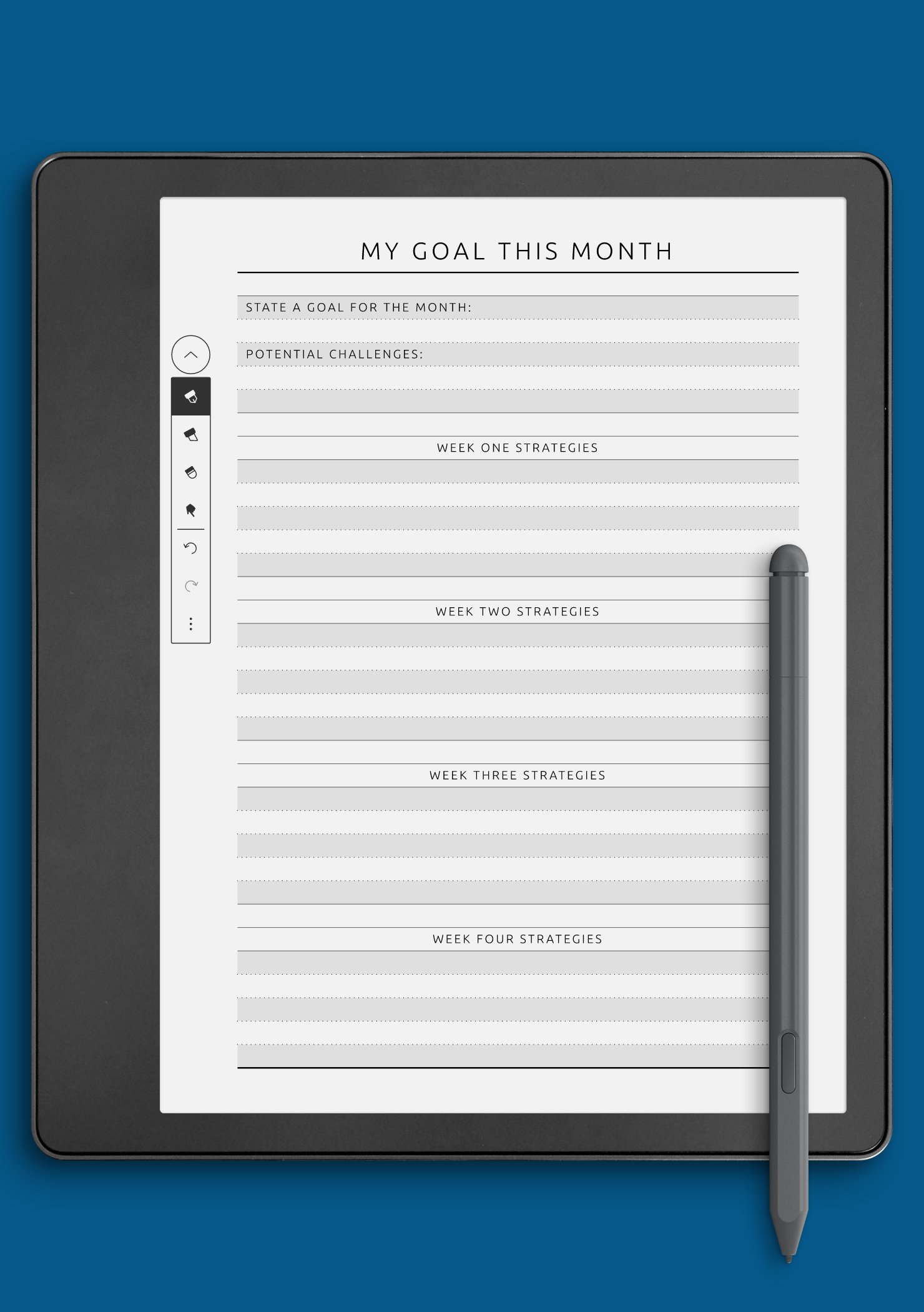 Download Printable My Goal This Month with Weekly Strategies PDF
