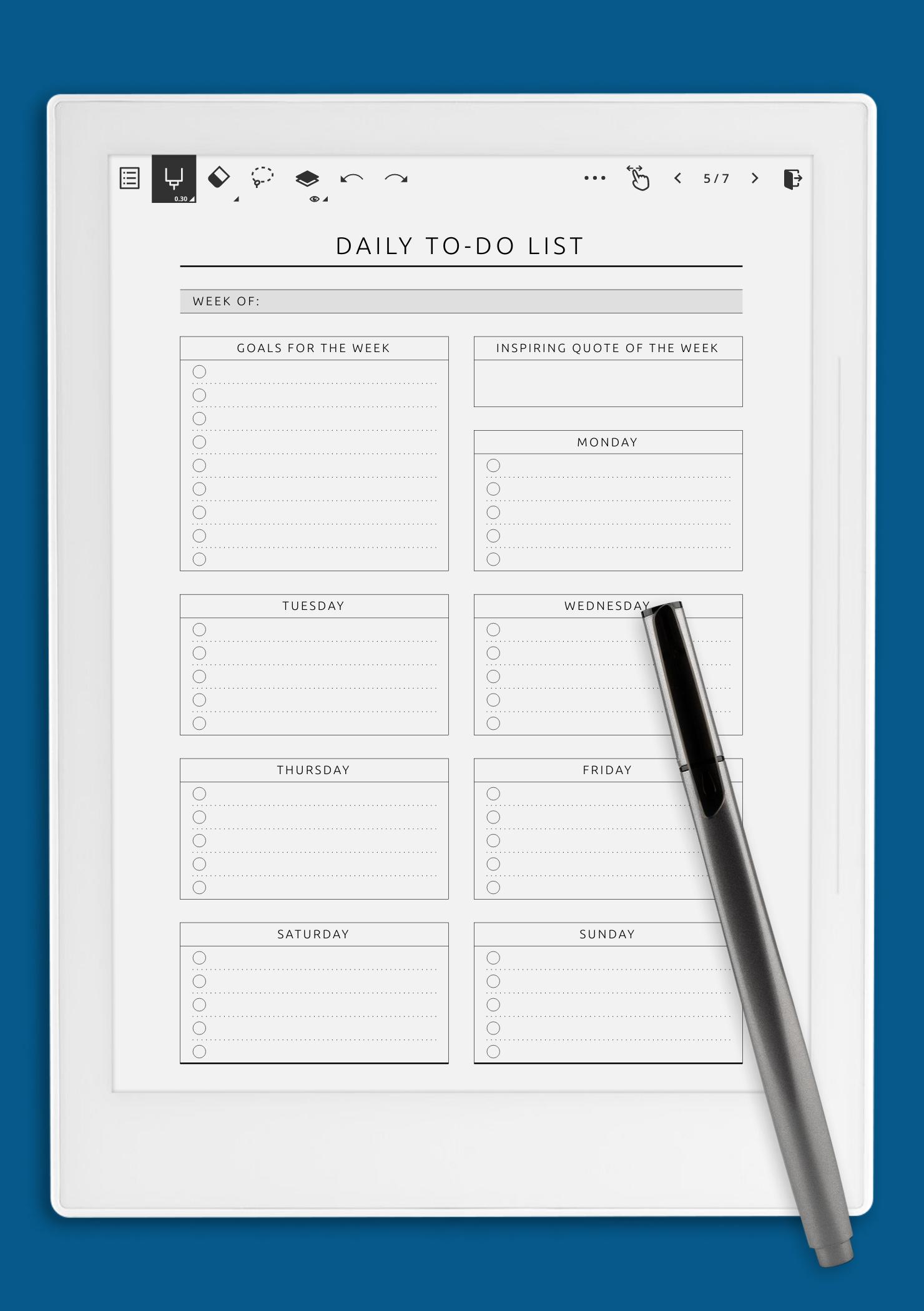 Download Printable My Goals This Week PDF