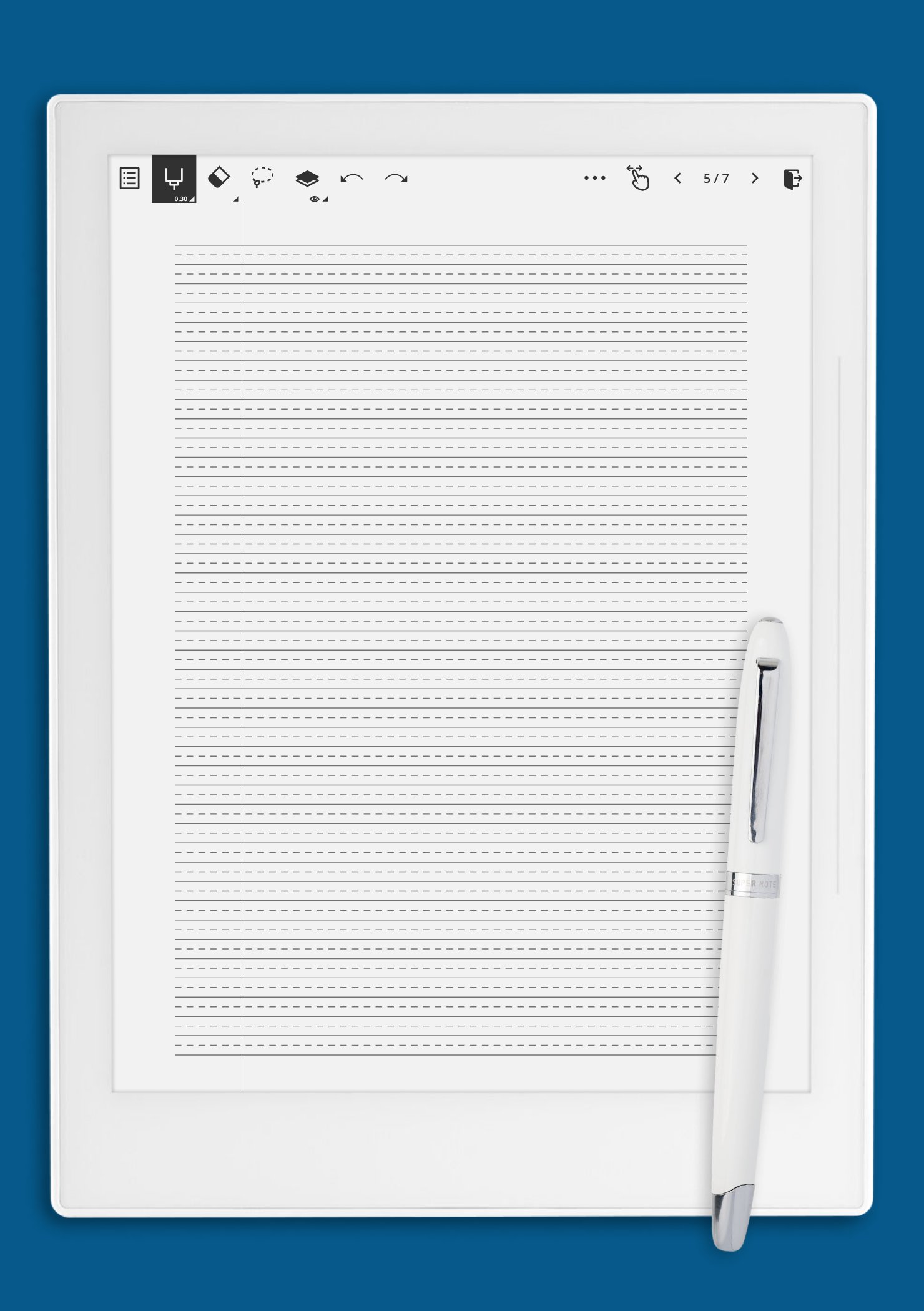 Download Printable Narrow Ruled with dashed center guide line - Gray ...