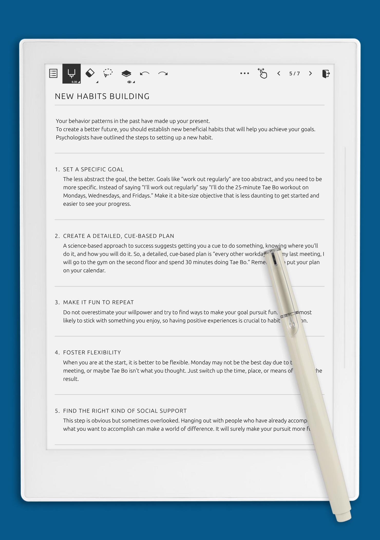 Download Printable New Habits Building PDF