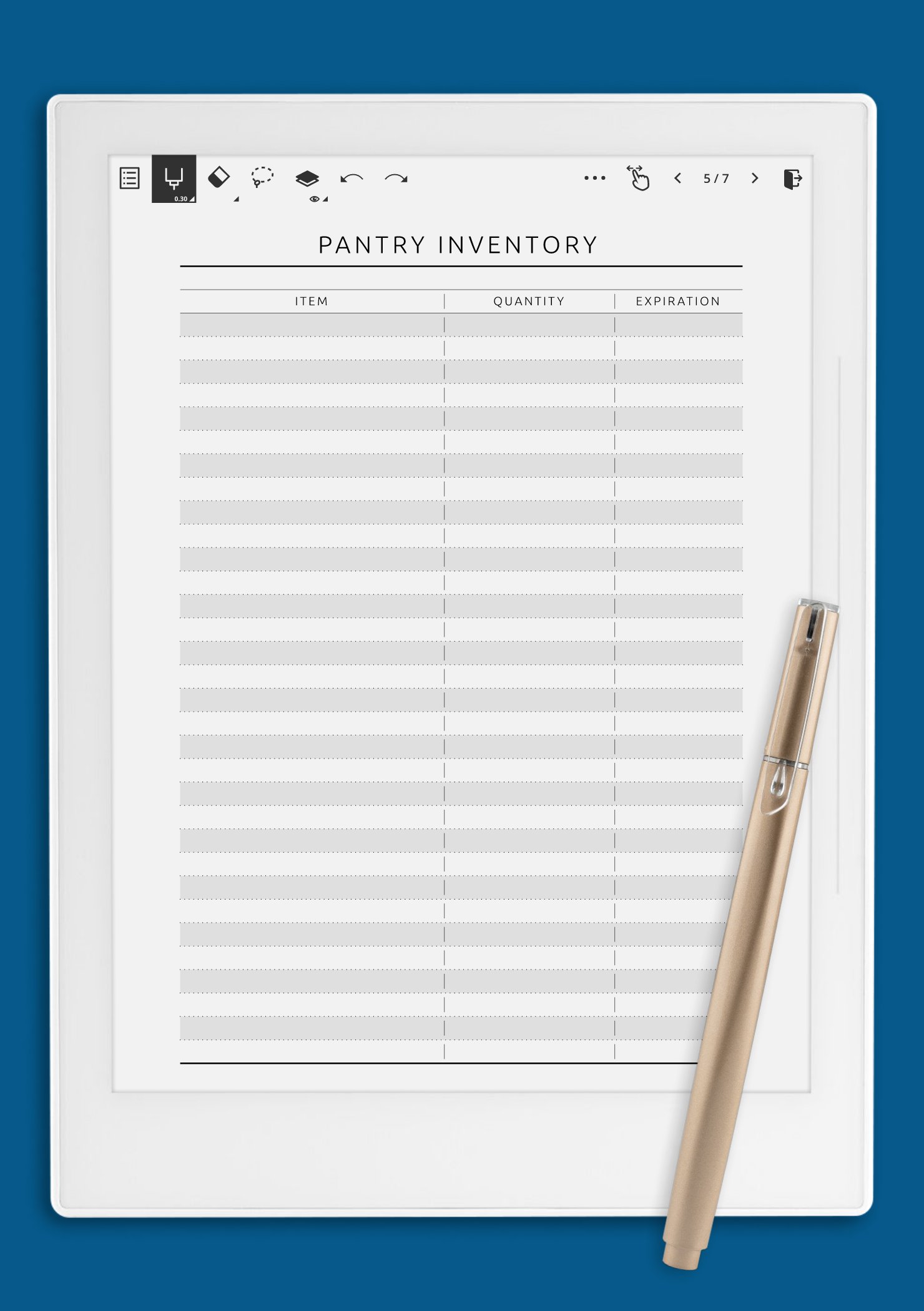 Download Printable Pantry Inventory - Original Style PDF