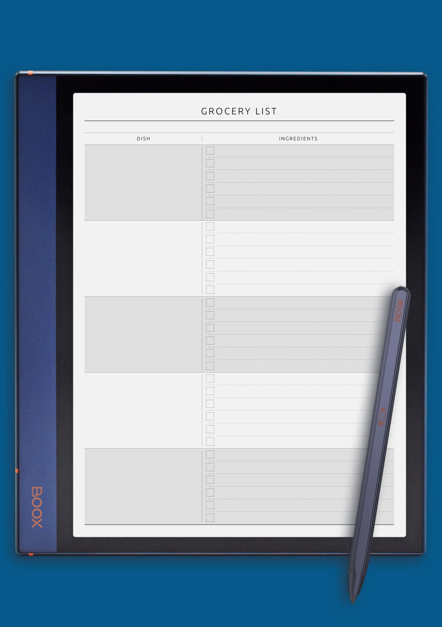 Download Printable Party Grocery List - Original Style PDF