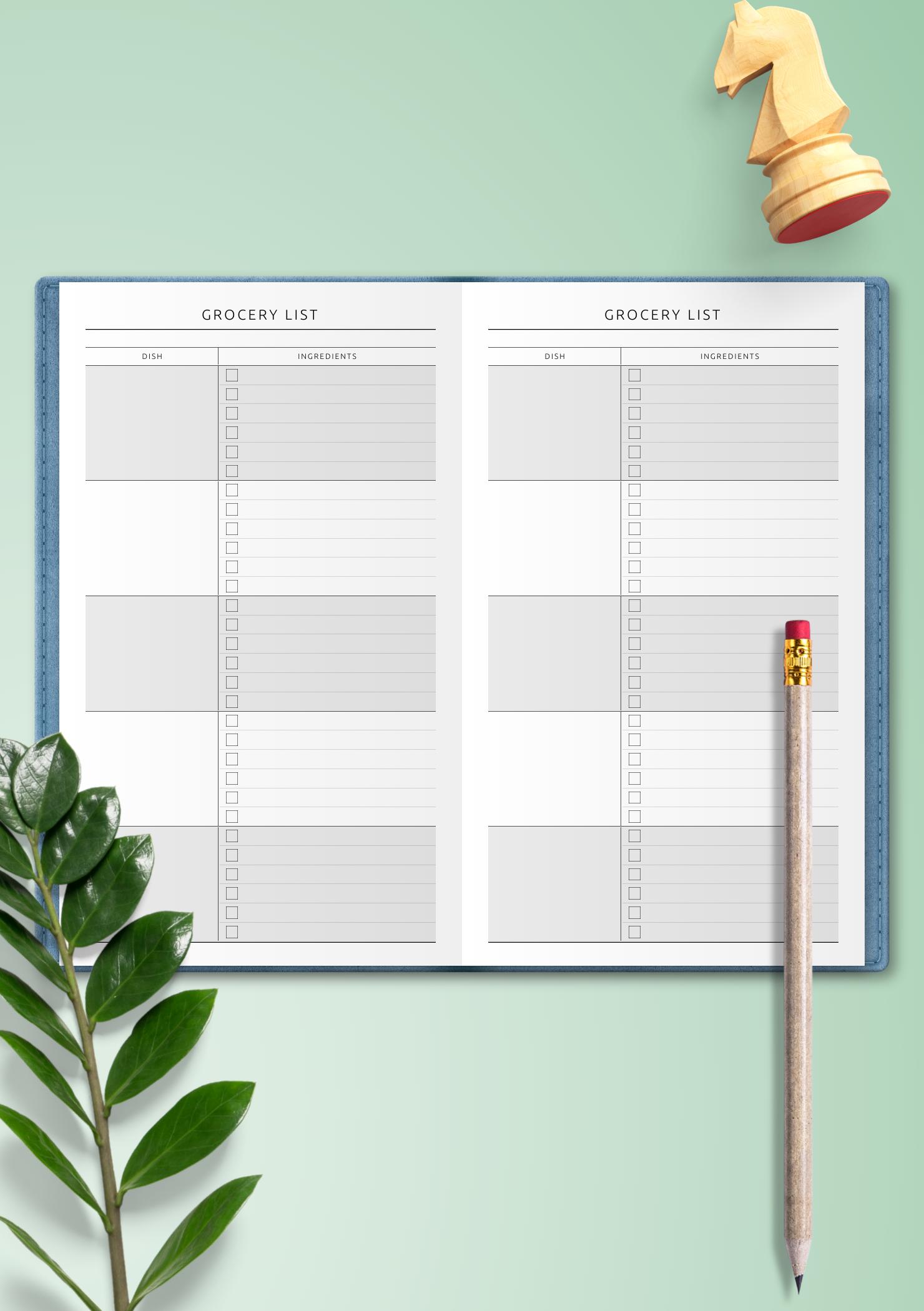 Download Printable Party Grocery List - Original Style PDF