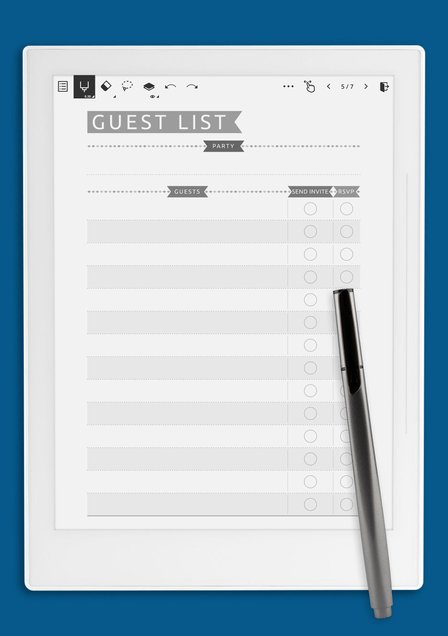 Party Guest List Template – Casual Style for Easy Planning