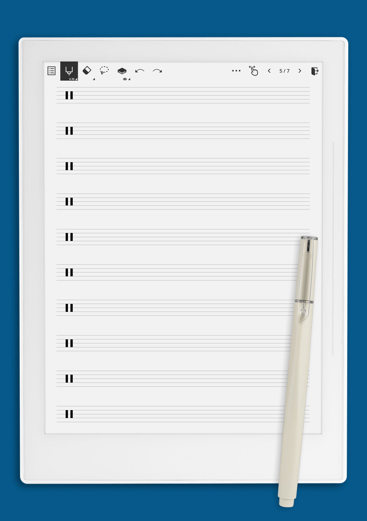 Download Percussion Staff with Alt Clef – Printable Drum Notation Sheet