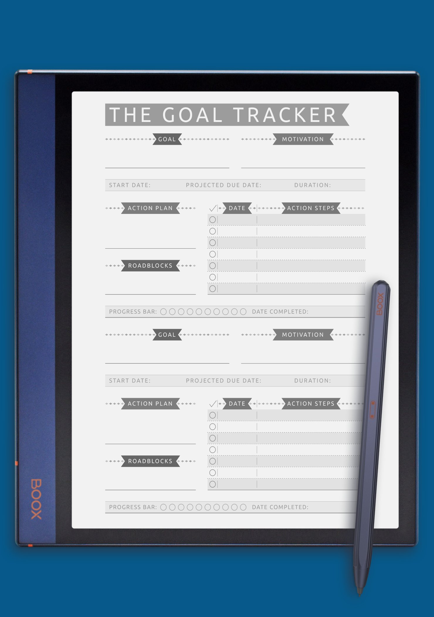 Download Printable Personal Goal Tracker - Casual Style PDF