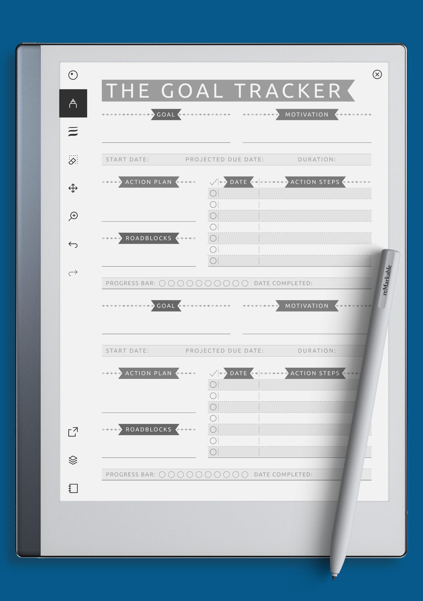 Download Printable Personal Goal Tracker - Casual Style PDF