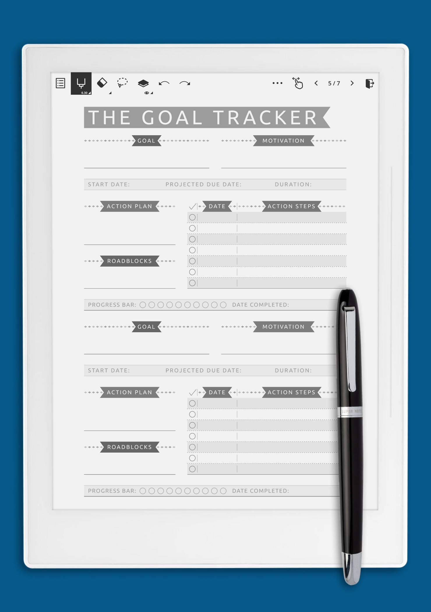 Download Printable Personal Goal Tracker - Casual Style PDF