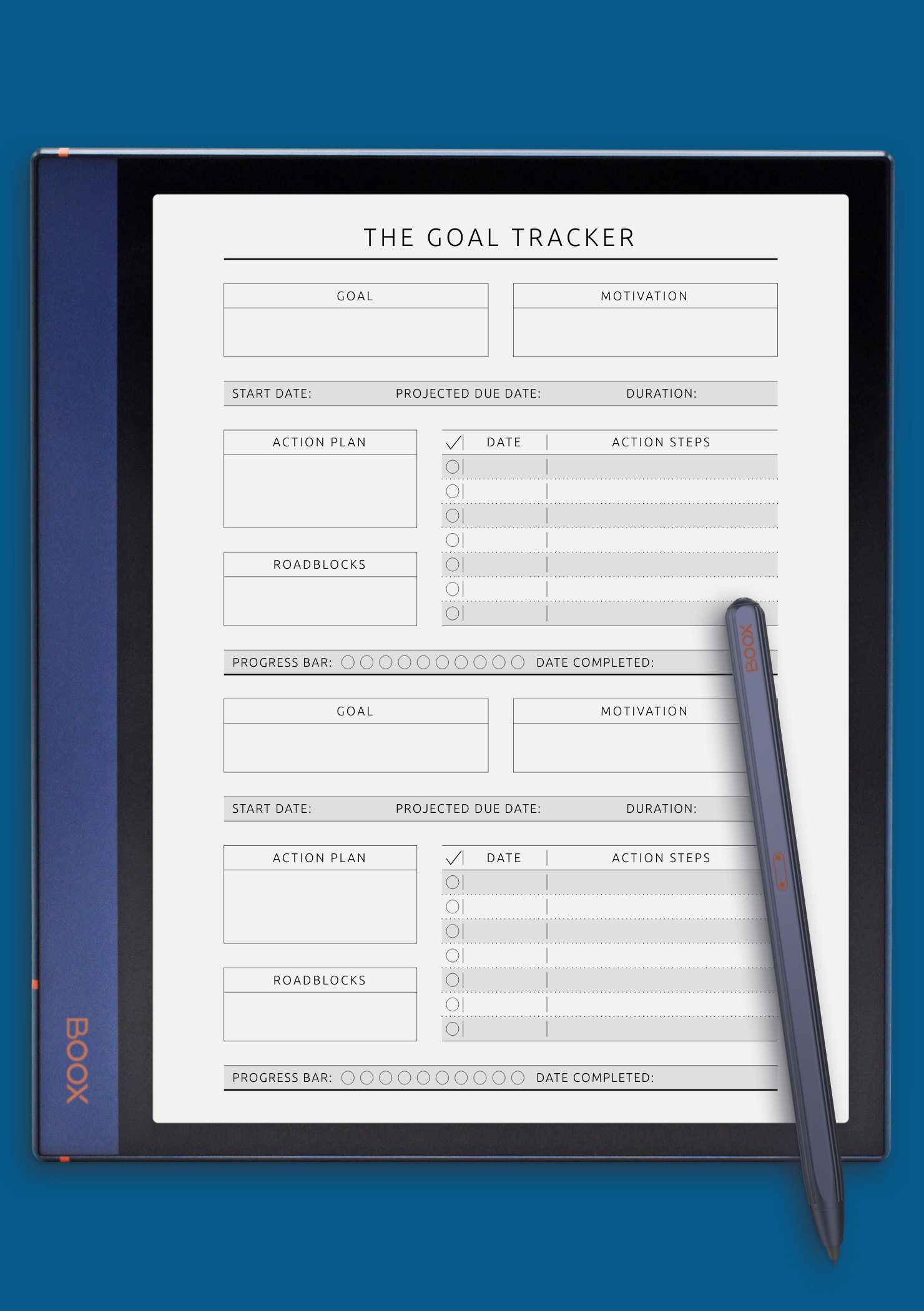 Download Printable Personal Goal Tracker - Original Style PDF