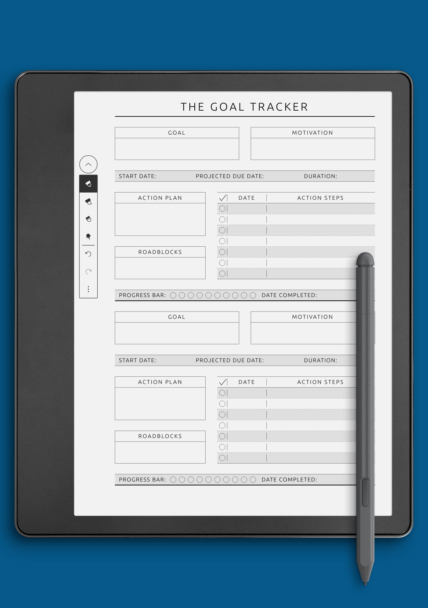 Download Printable Personal Goal Tracker - Original Style PDF