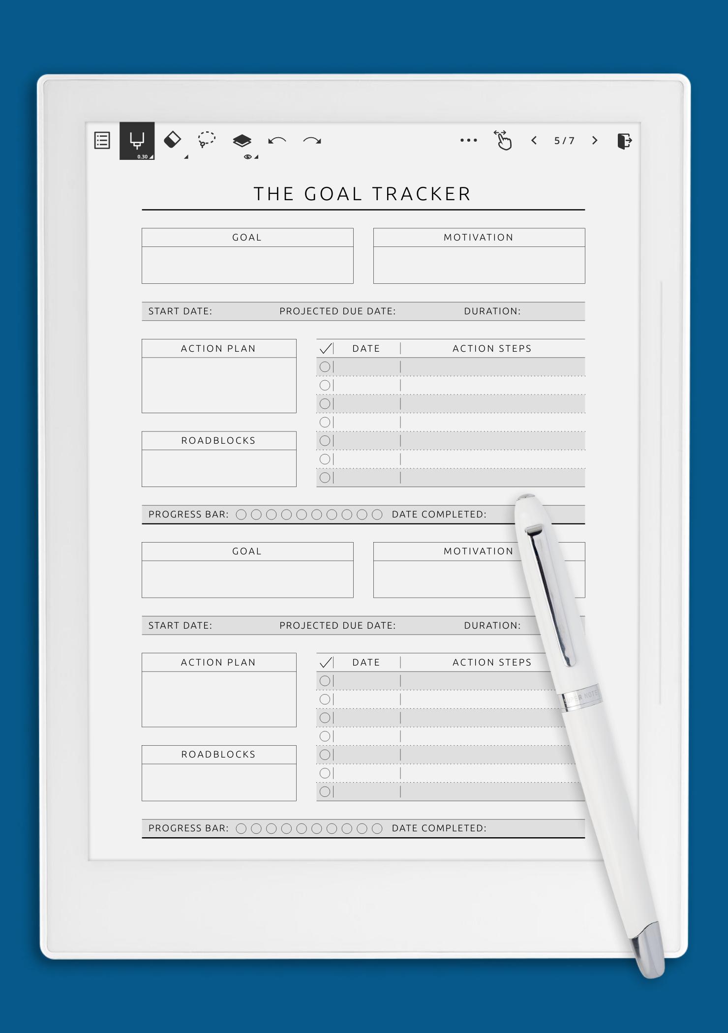 Download Printable Personal Goal Tracker - Original Style PDF