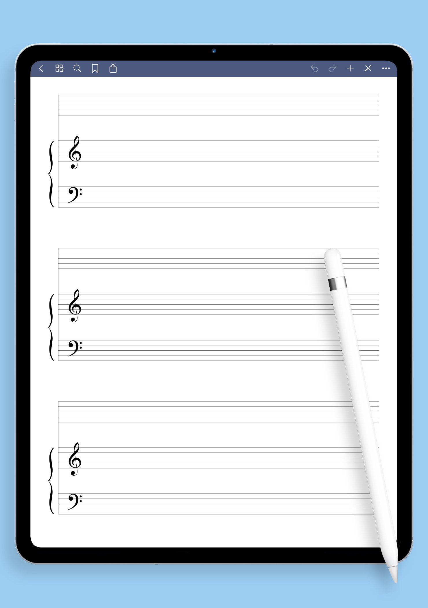Download Piano Grand Staff with Extra Space – Printable Sheet for ...