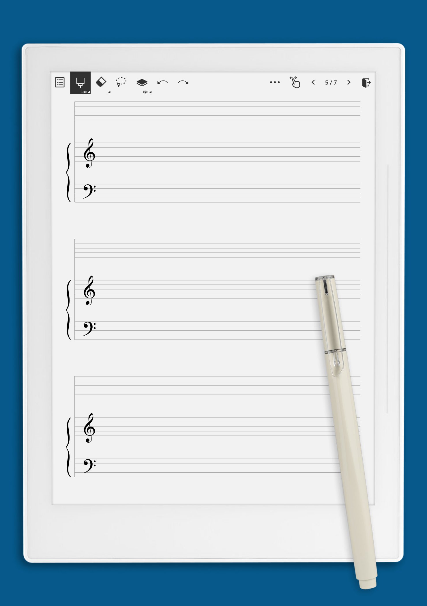 Download Piano Grand Staff with Extra Space – Printable Sheet for ...