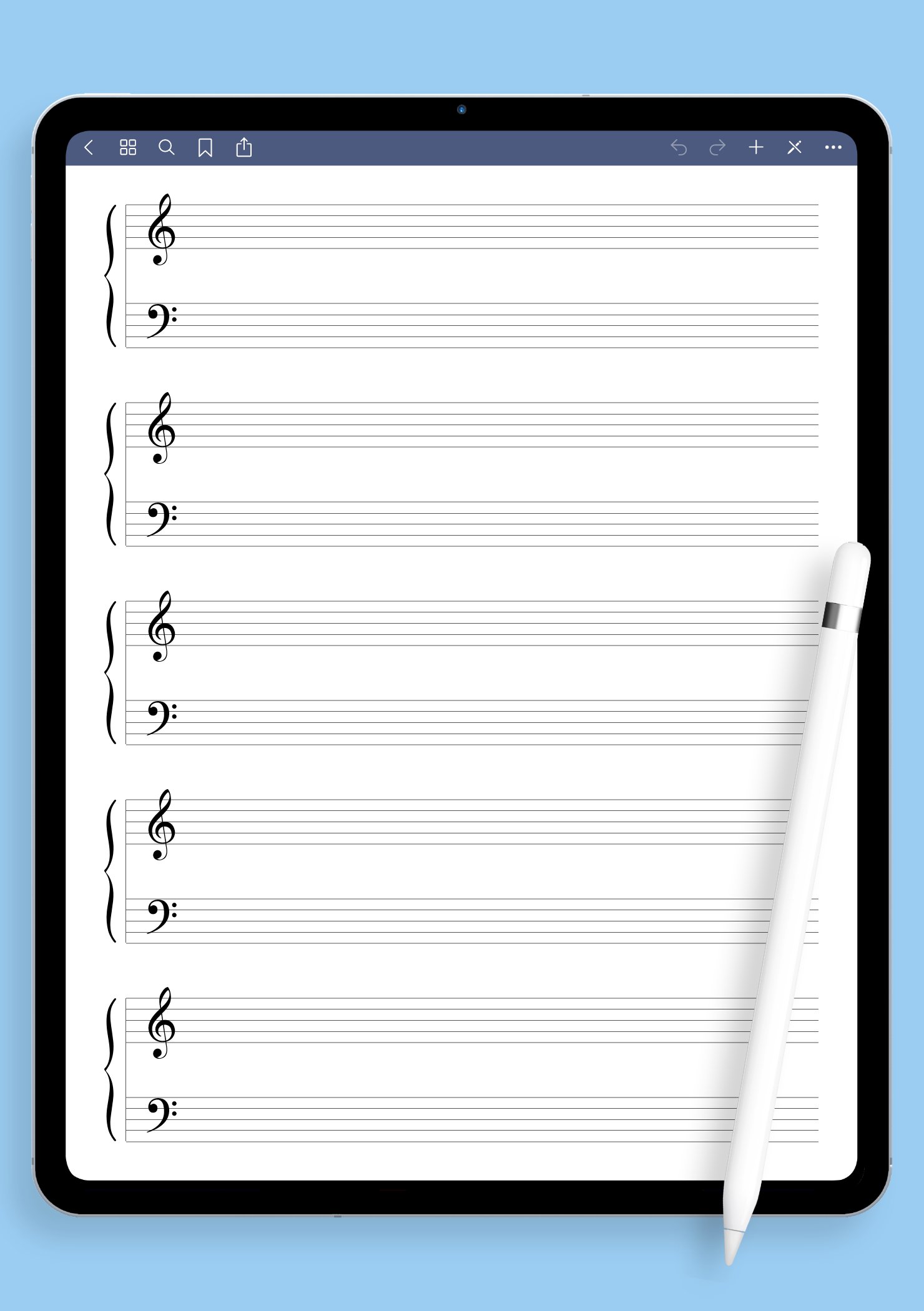 Download Printable Piano Staff Template – Grand Staff with Treble and ...