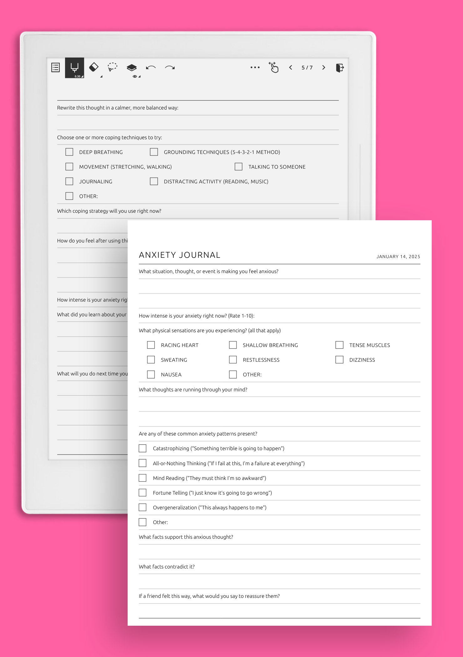 Anxiety Journal – Track Feelings & Reduce Daily Worry