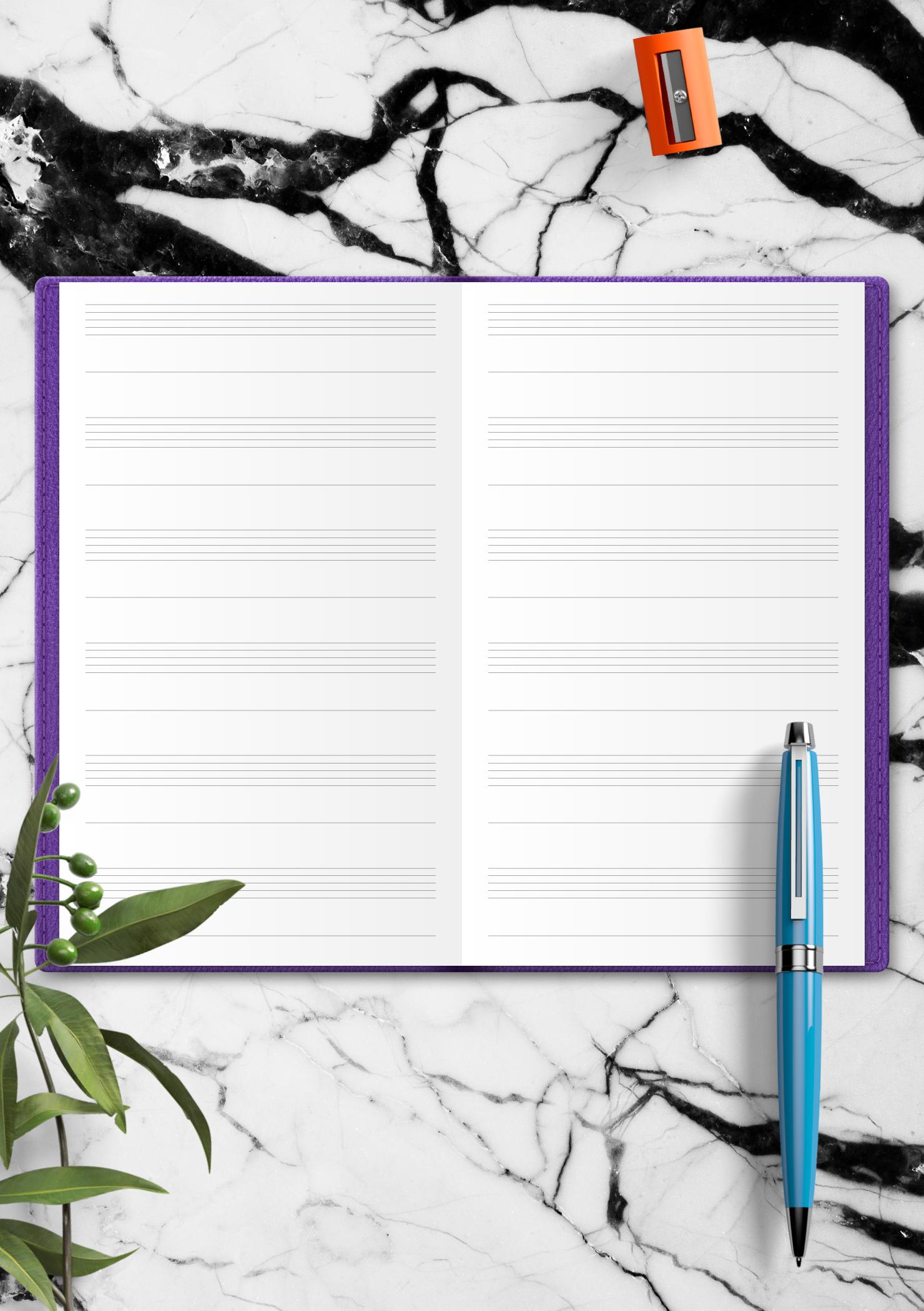 Download Staff Paper with Lyrics Line – Printable Blank Sheet Music