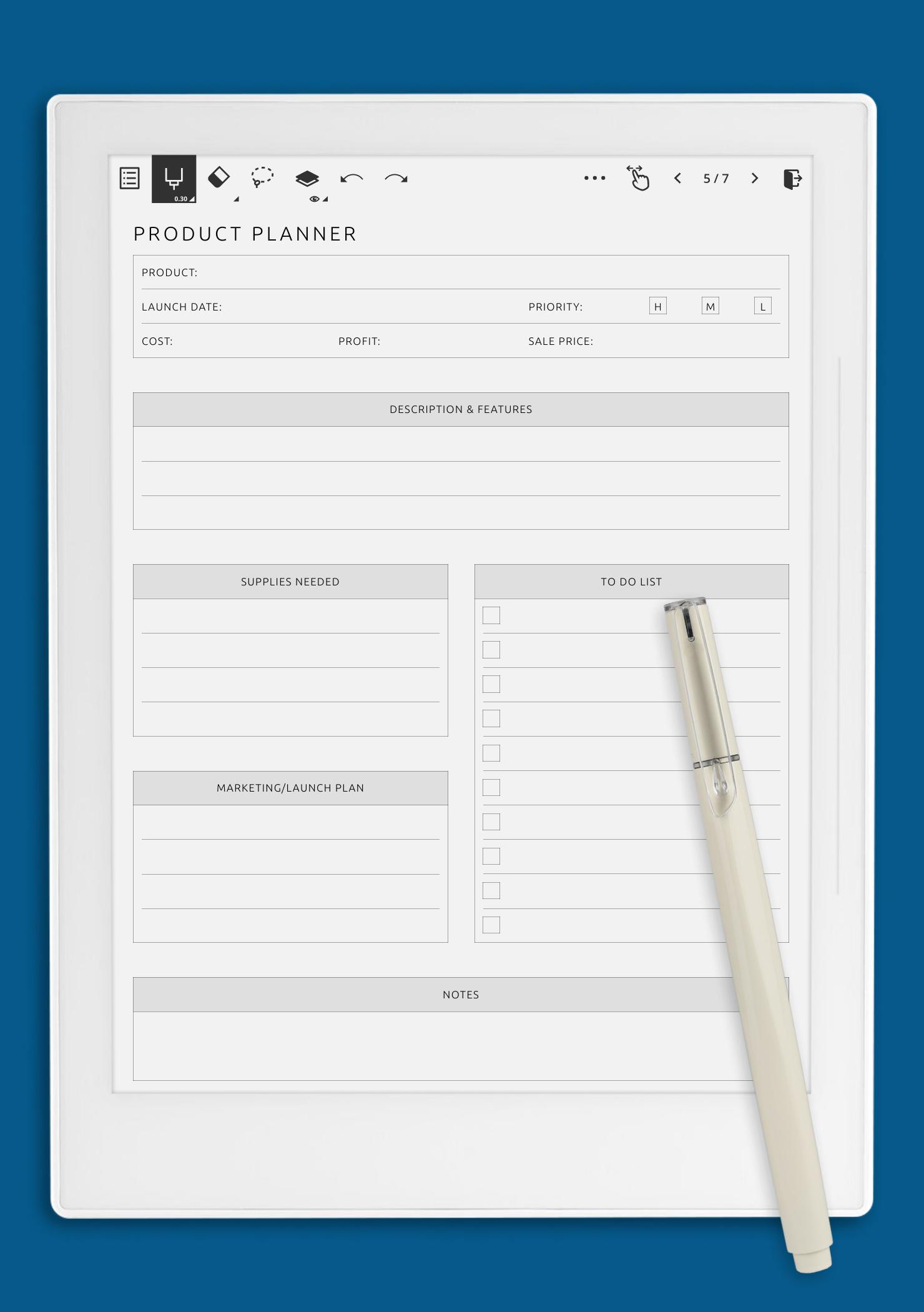 Download Product Planner Template PDF – Organize Ideas Fast