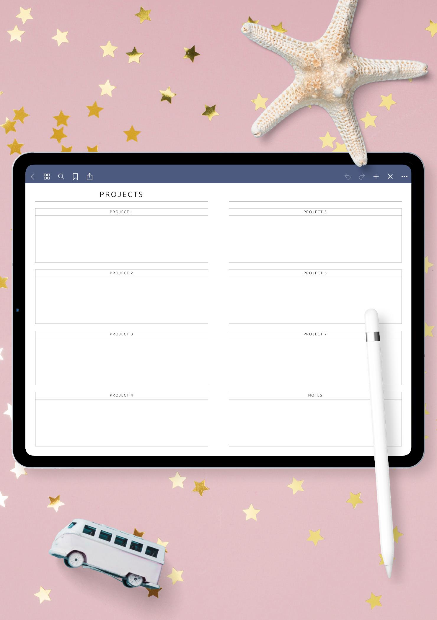 Download Printable Project List Template PDF